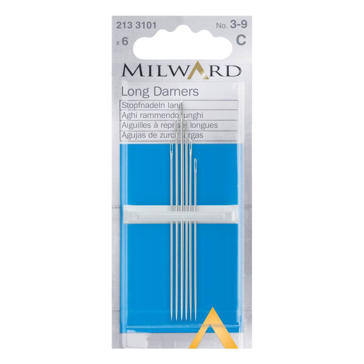 Milward No. 3 to 9 Long Darner Needles 6 Pack | Hobbycraft