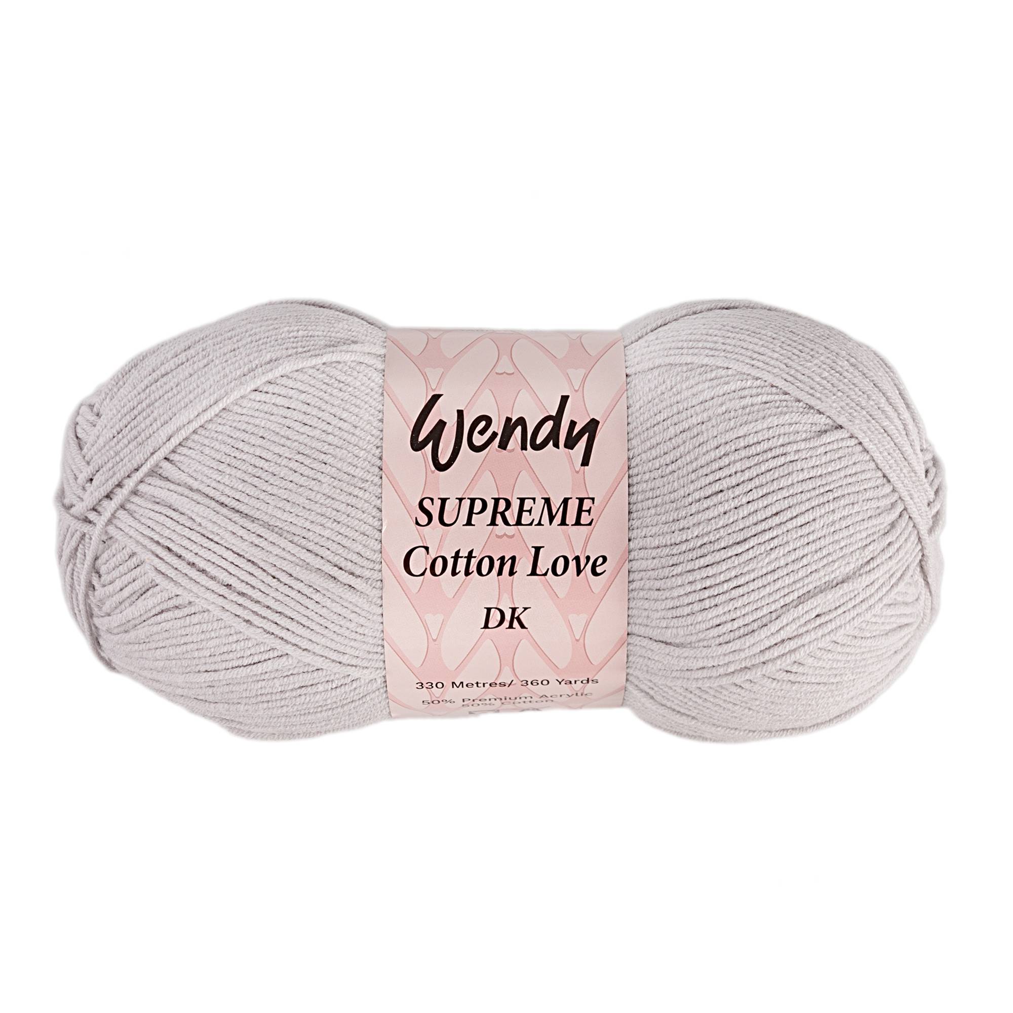 Wendy Grey Supreme Cotton Love DK Yarn 100g | Hobbycraft