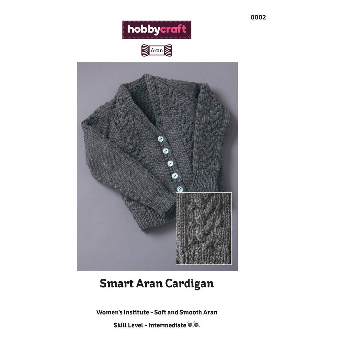 Smart Aran Cardigan Digital Pattern 0002 | Hobbycraft