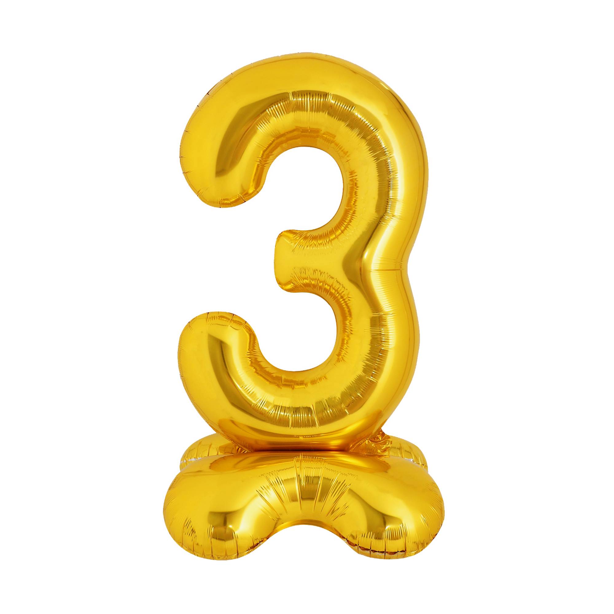 Standing Gold Number 3 Balloon 1m | Hobbycraft