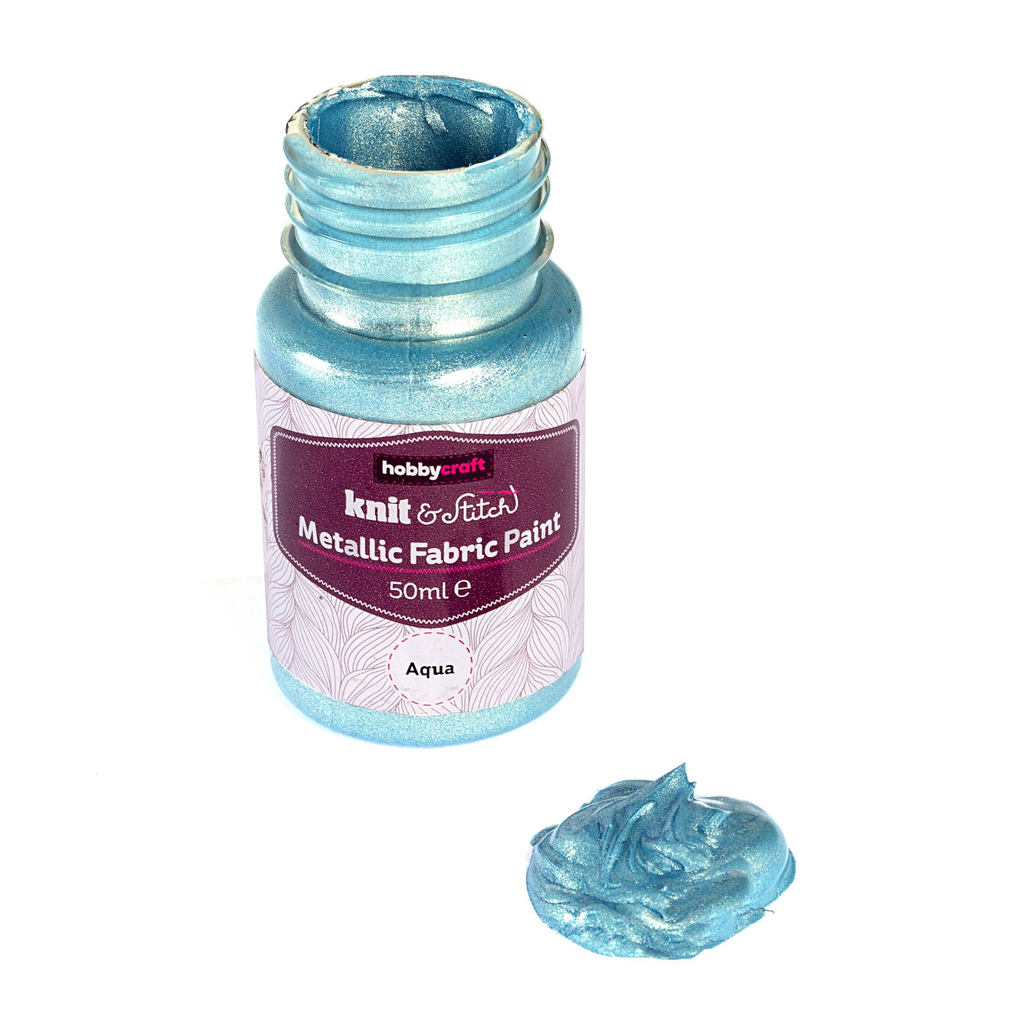 Aqua Metallic Fabric Paint 50ml | Hobbycraft
