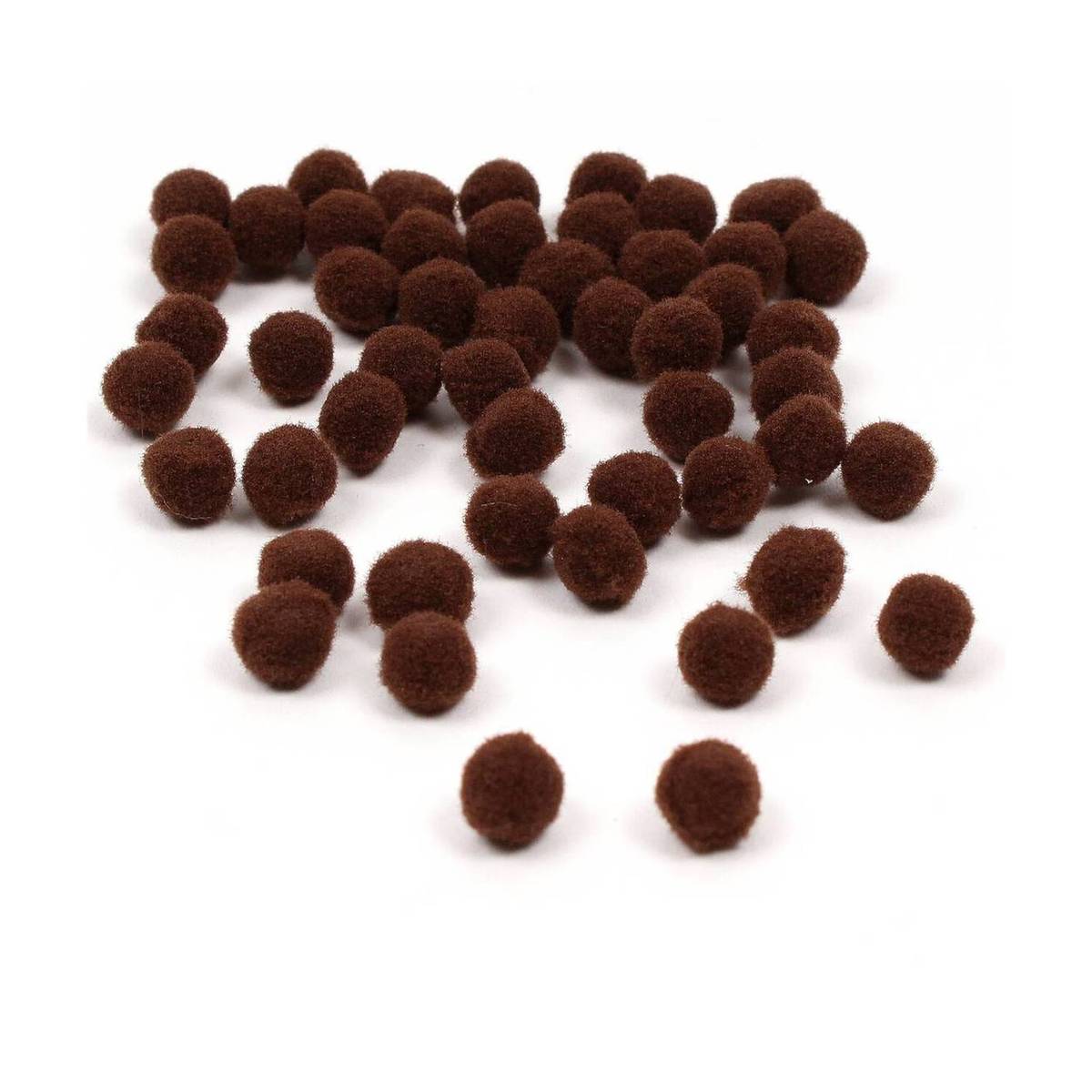 Dark Brown Pom Poms 7mm 50 Pack | Hobbycraft