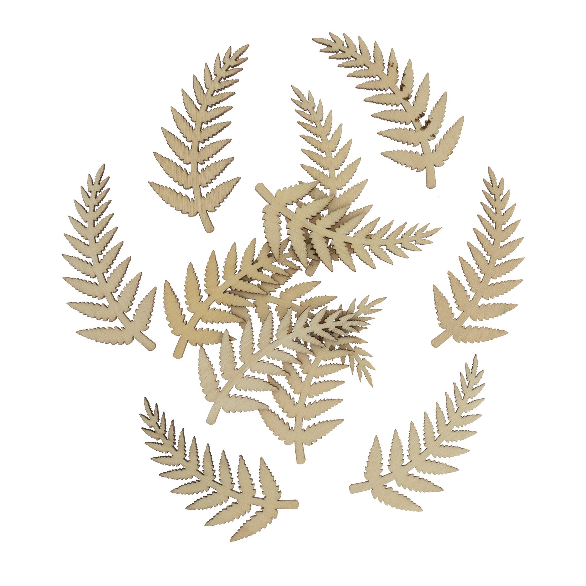 Fern Leaf Wooden Toppers 12 Pack | Hobbycraft