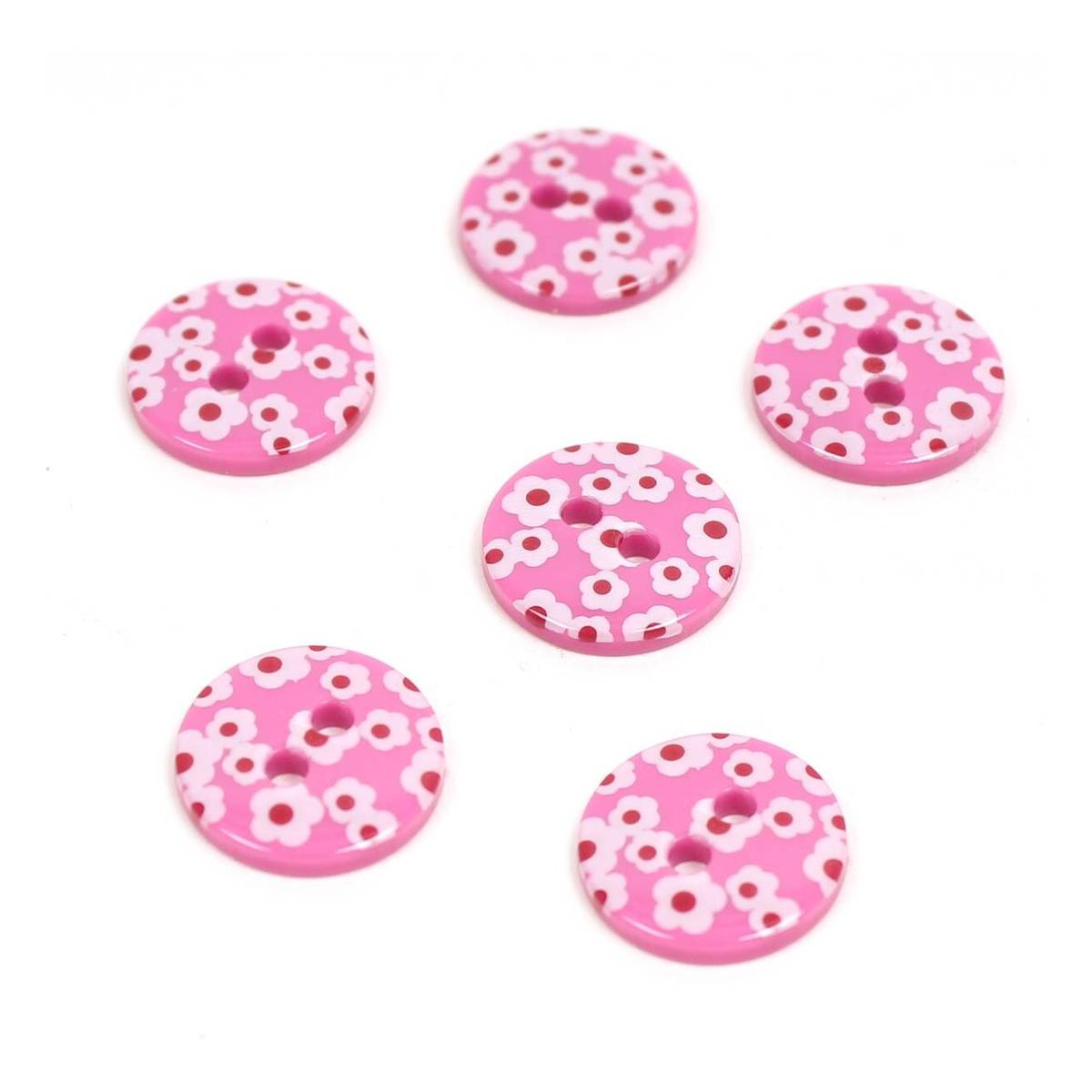 Hemline Pink Novelty Patterned Button 6 Pack | Hobbycraft
