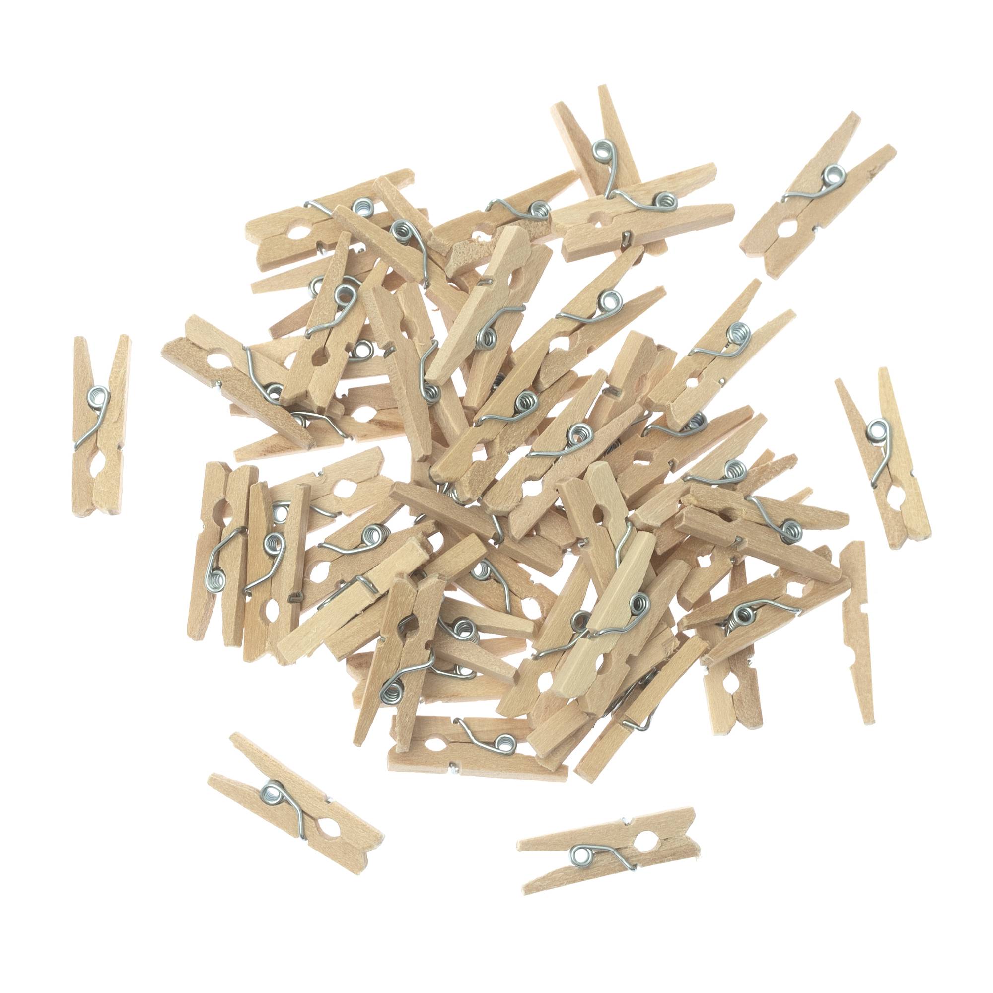 Mini Natural Wooden Pegs 50 Pack | Hobbycraft