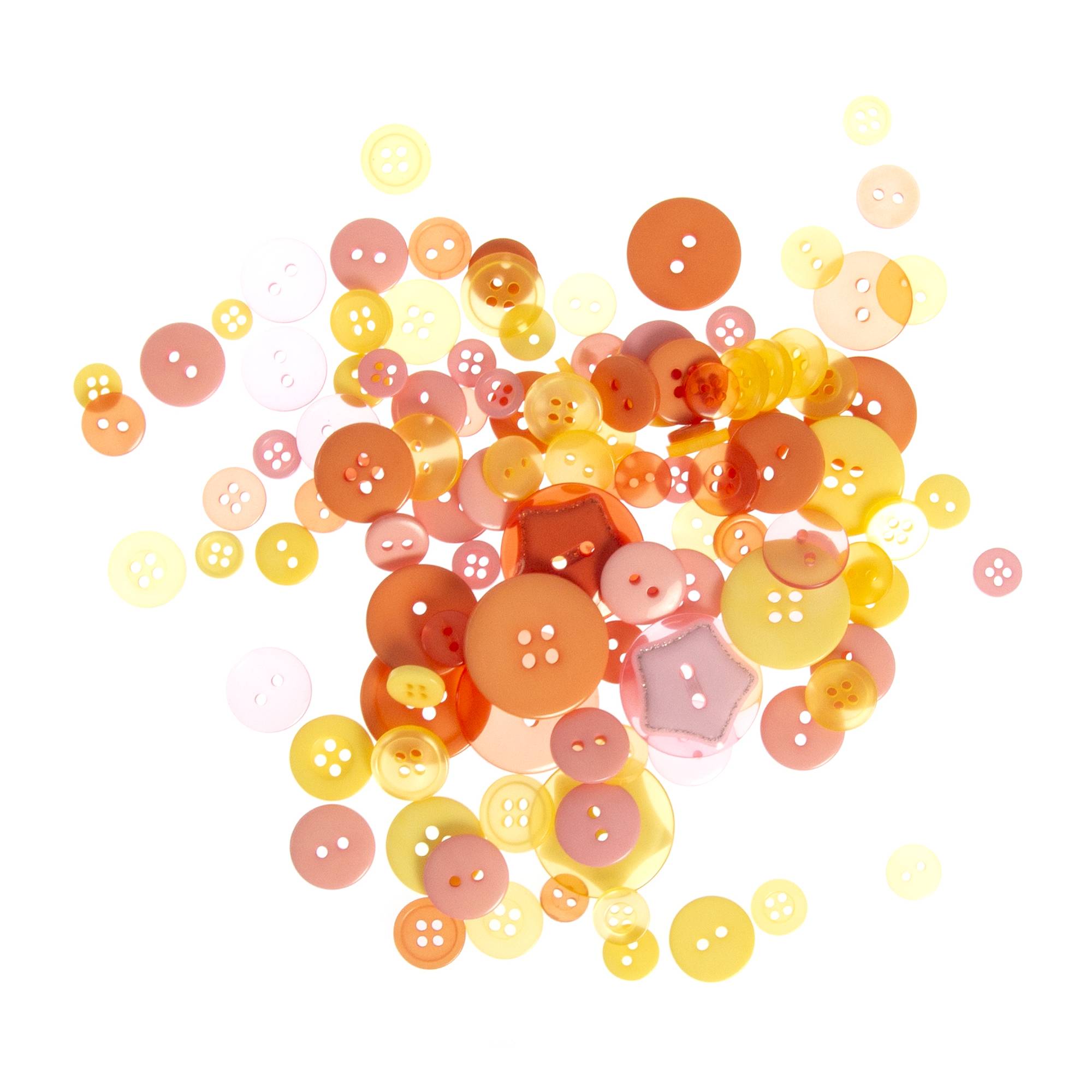 Yellow and Orange Buttons Pack 50g | Hobbycraft