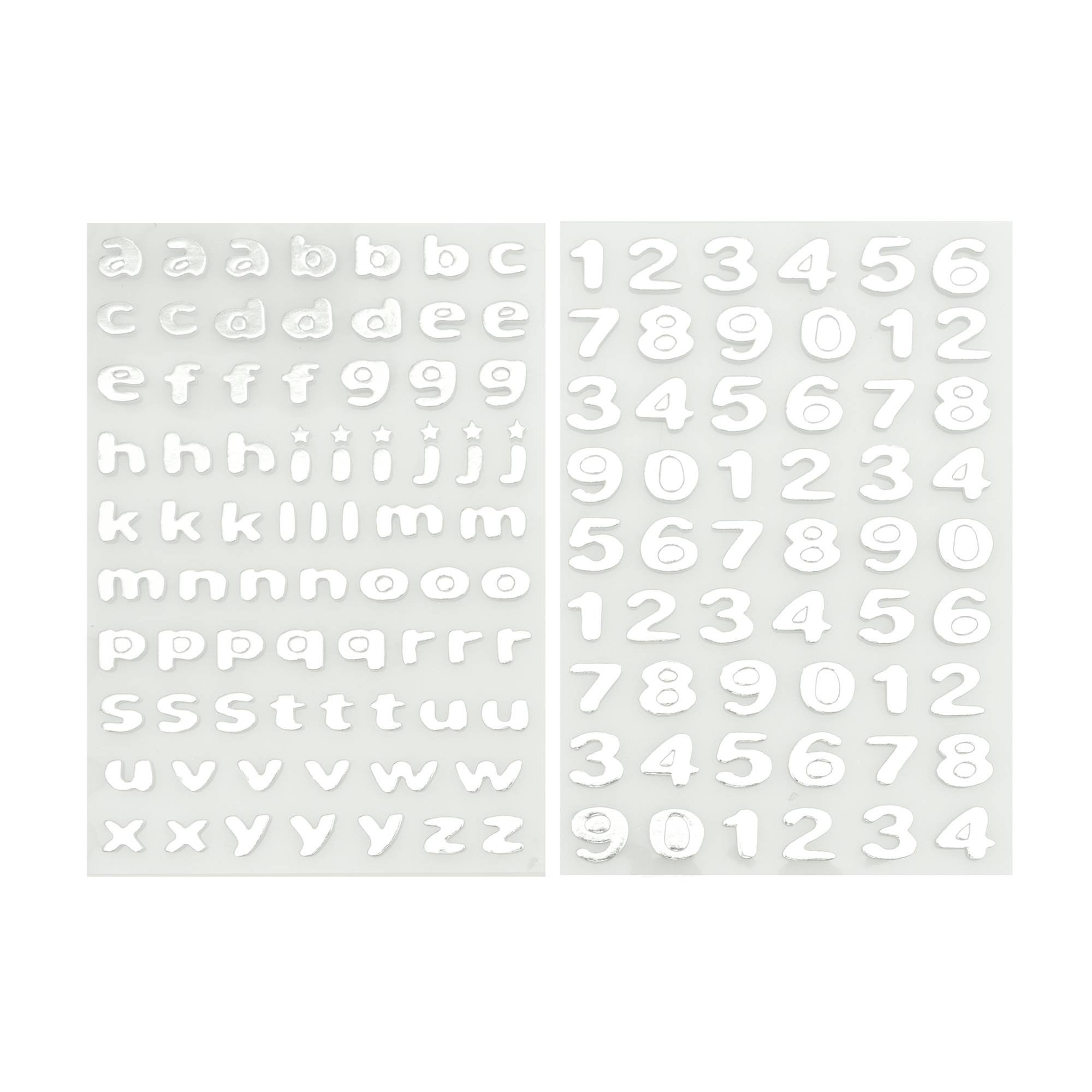 Silver Metallic Puffy Lowercase Alphabet Stickers 128 Pieces | Hobbycraft