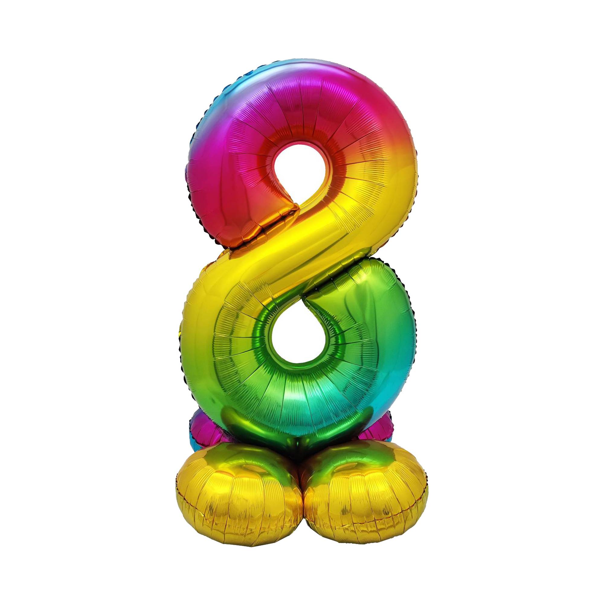Standing Multicoloured Number 8 Balloon 90cm | Hobbycraft
