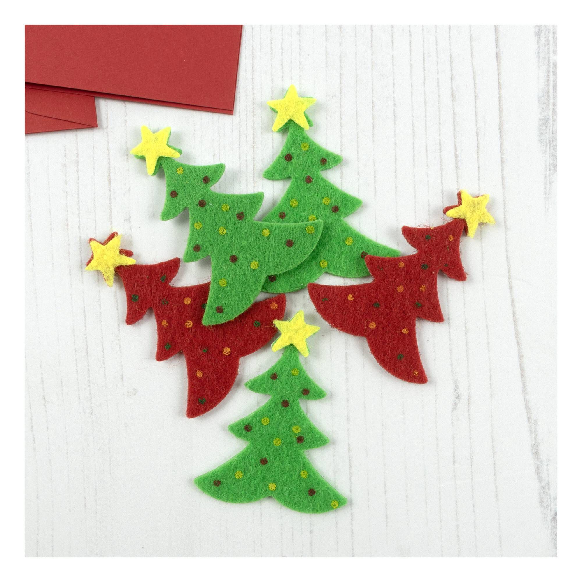 Red and Green Felt Trees 20 Pack | Hobbycraft
