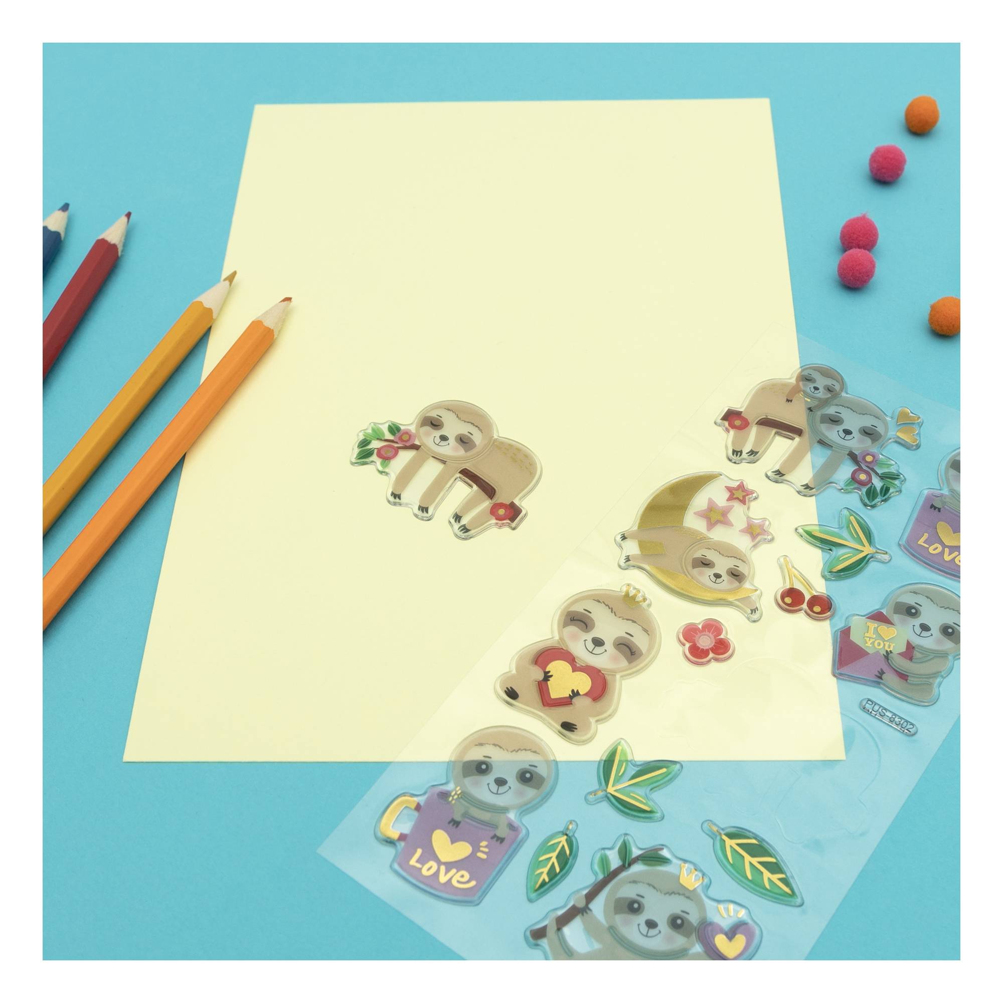 Sloth Gel Stickers | Hobbycraft