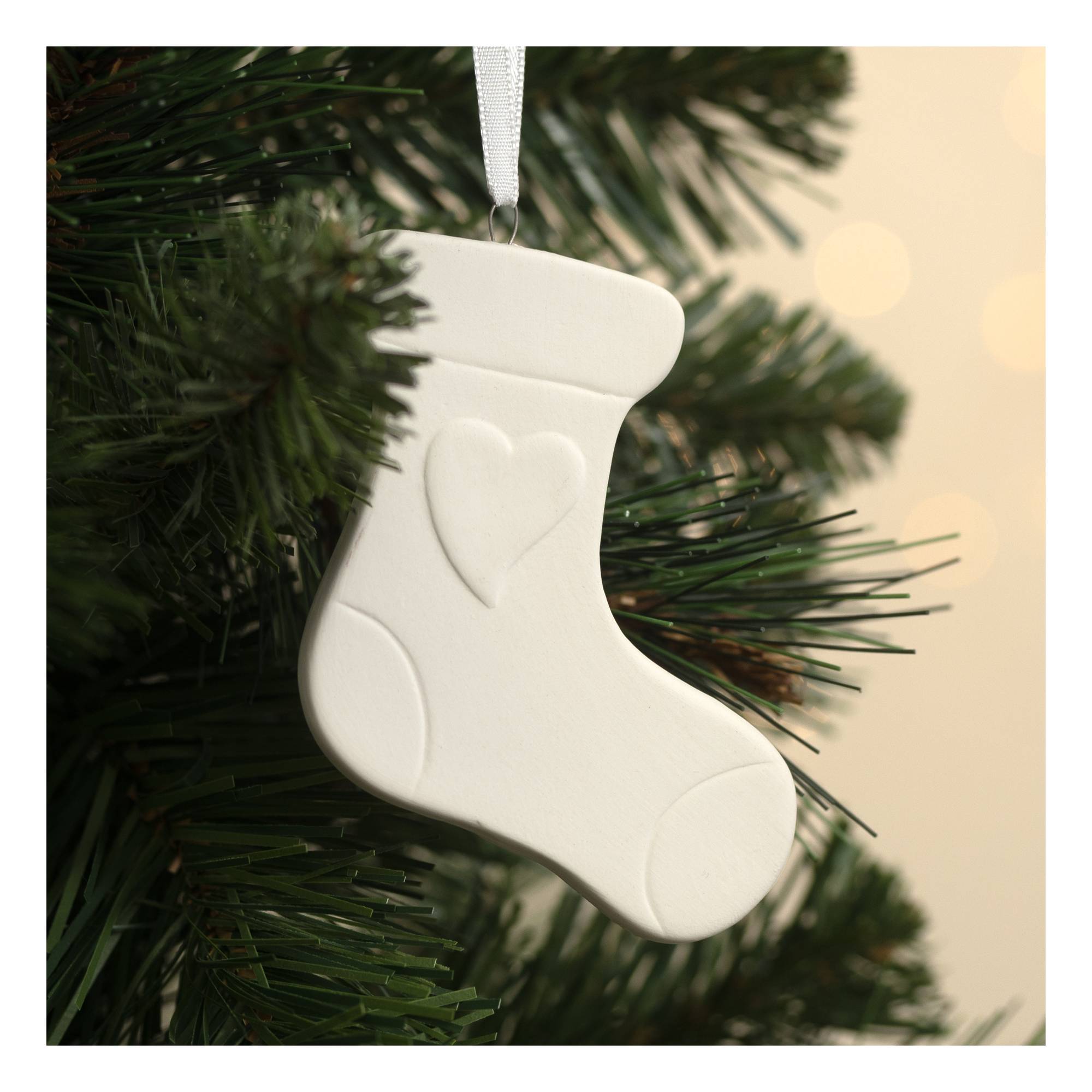Hanging Ceramic Stocking Decoration 8cm | Hobbycraft