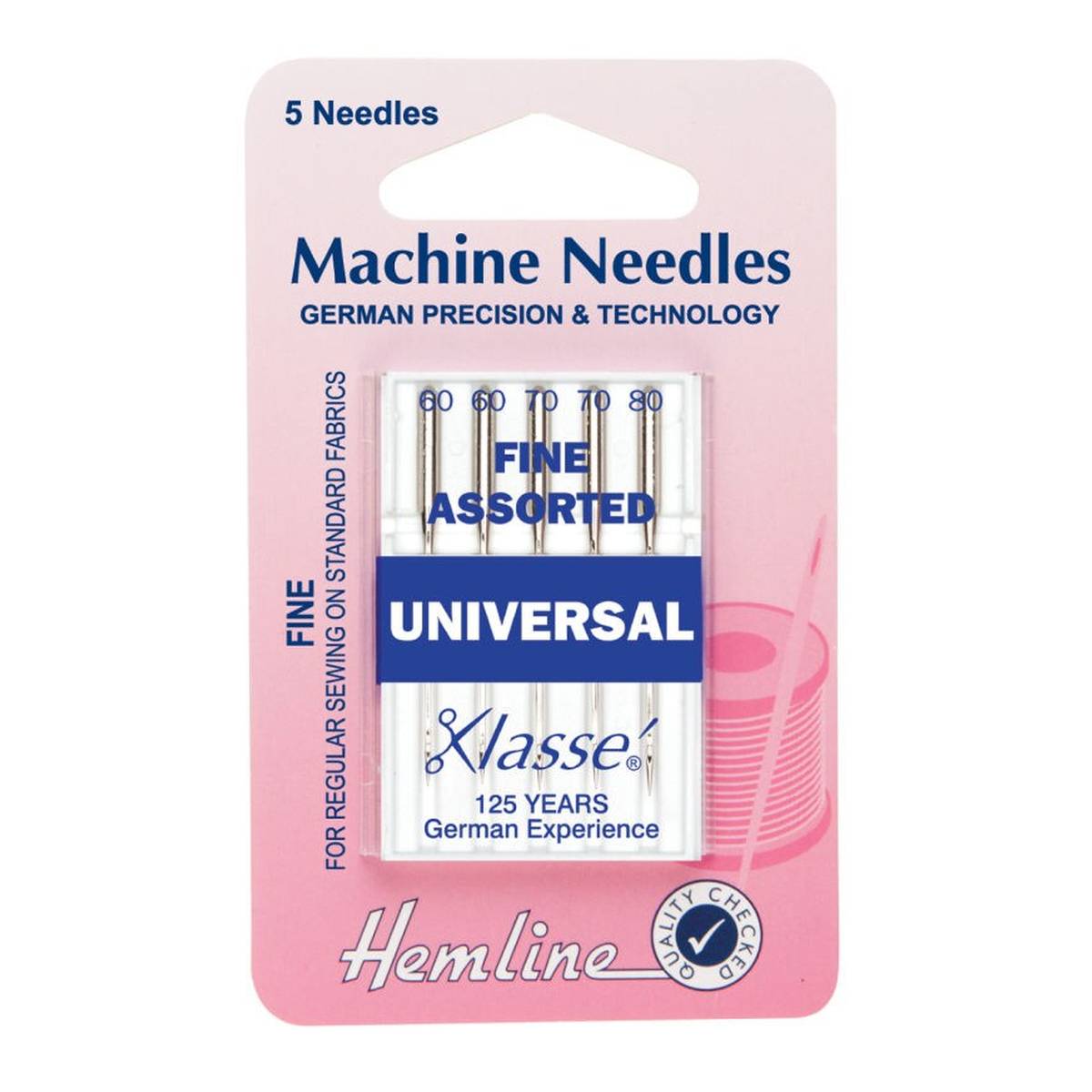Hemline Assorted Fine Machine Needle 5 Pack | Hobbycraft