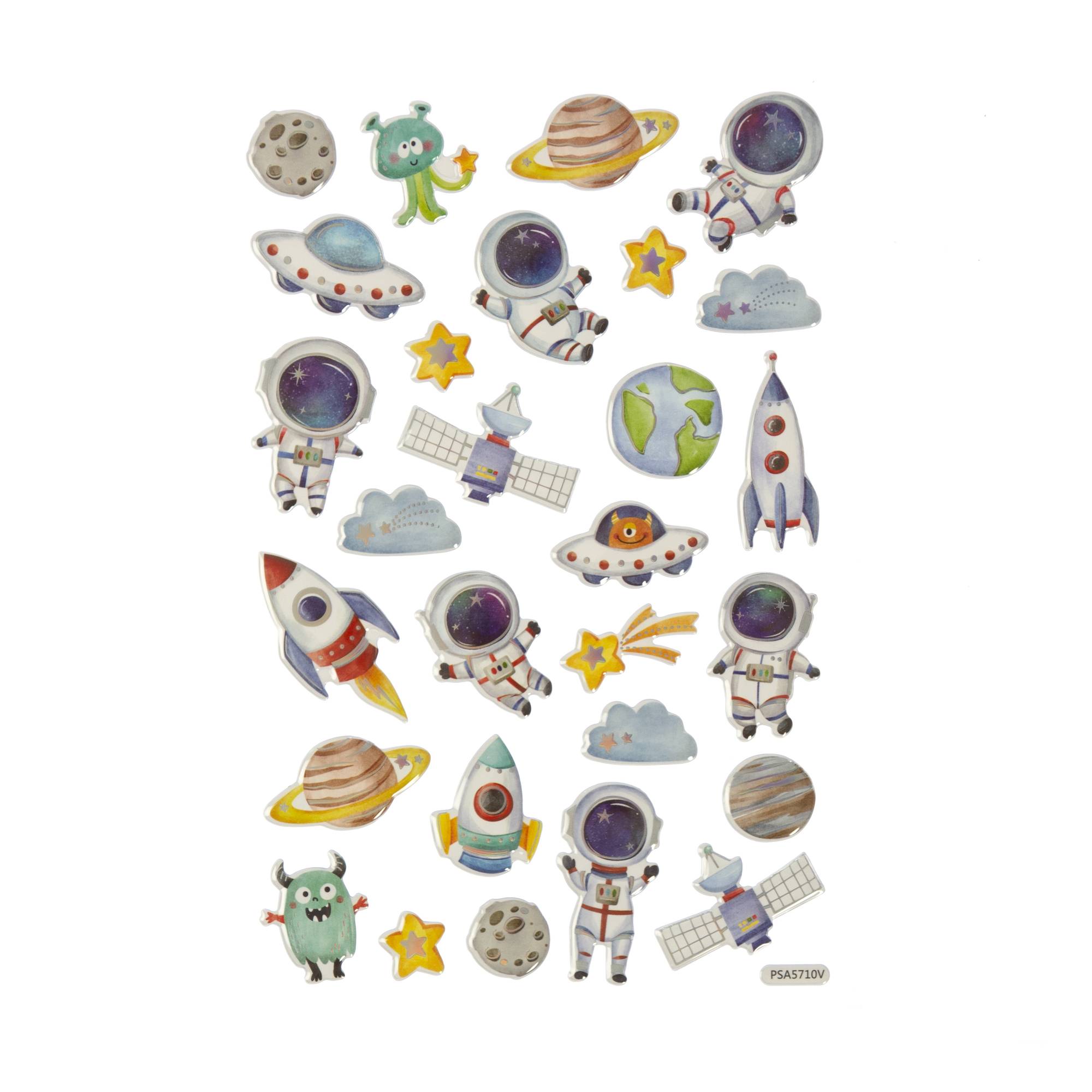 Space Astronaut Embossed Foil Stickers | Hobbycraft