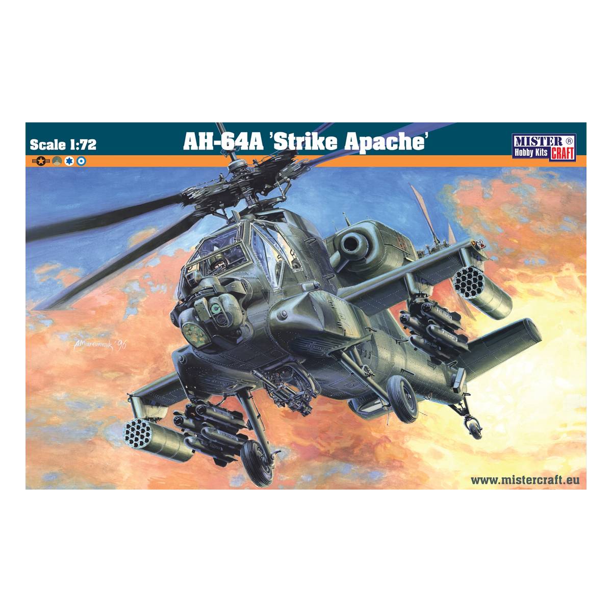 MisterCraft AH-64A Strike Apache Model Kit 1:72 | Hobbycraft
