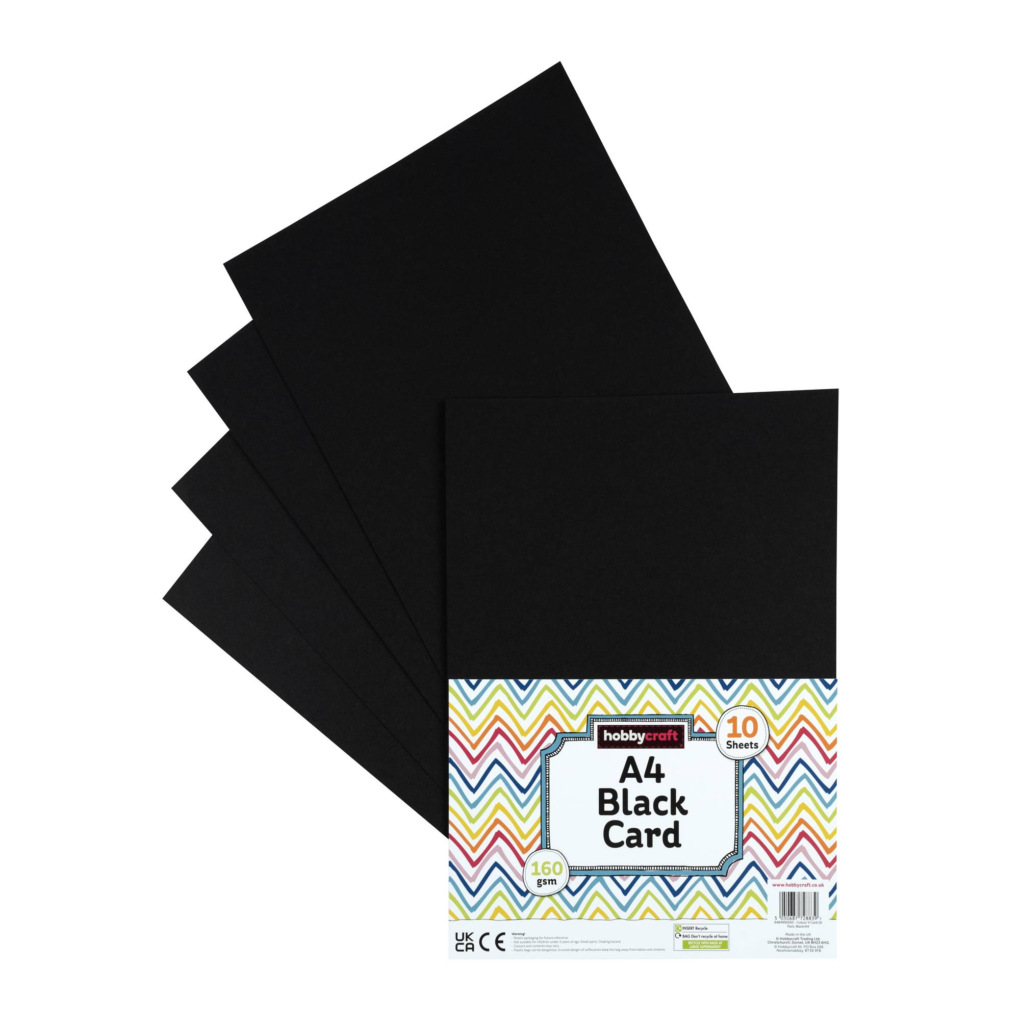 Black Card A4 10 Pack | Hobbycraft