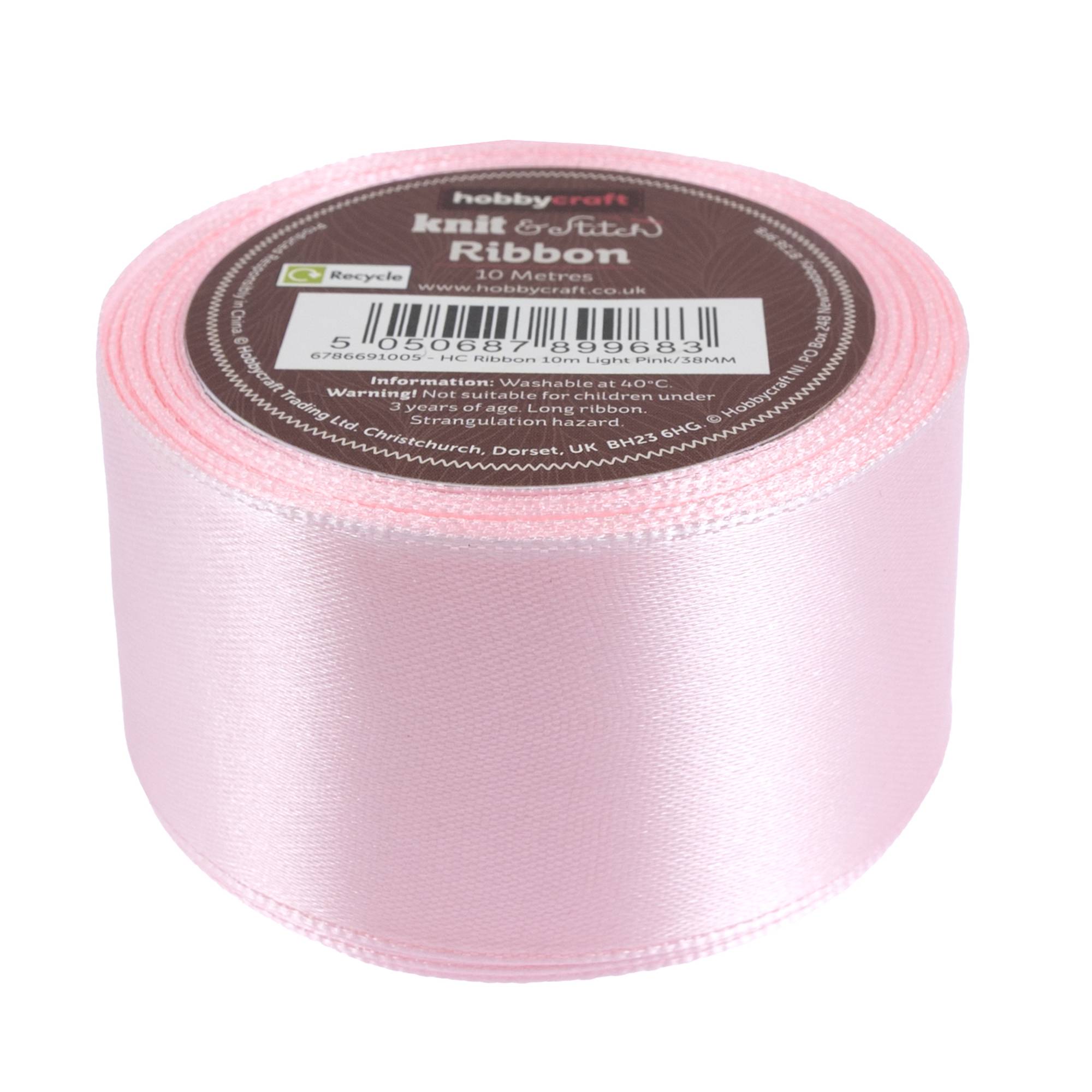 Light Pink Satin Ribbon 38mm x 10m | Hobbycraft