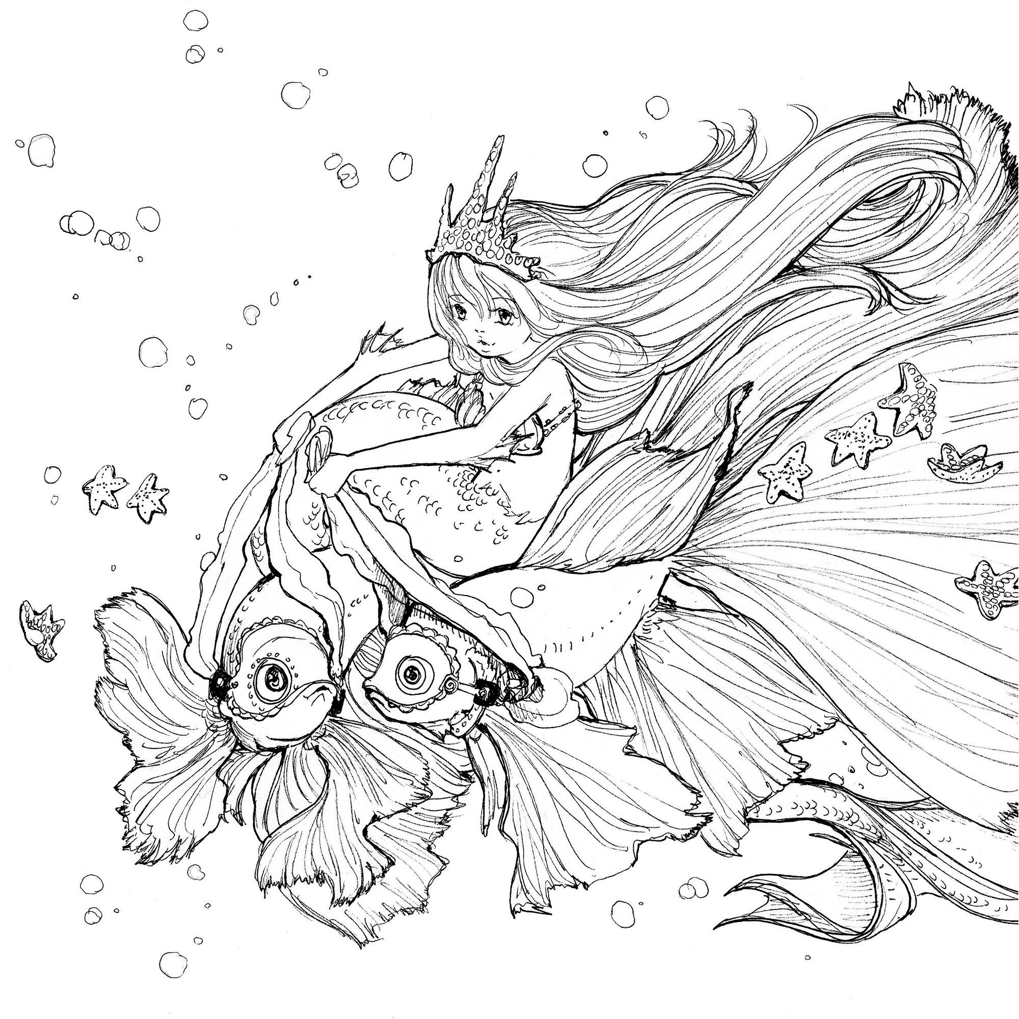 FREE Download- Manga Mermaid Colouring Page | Hobbycraft
