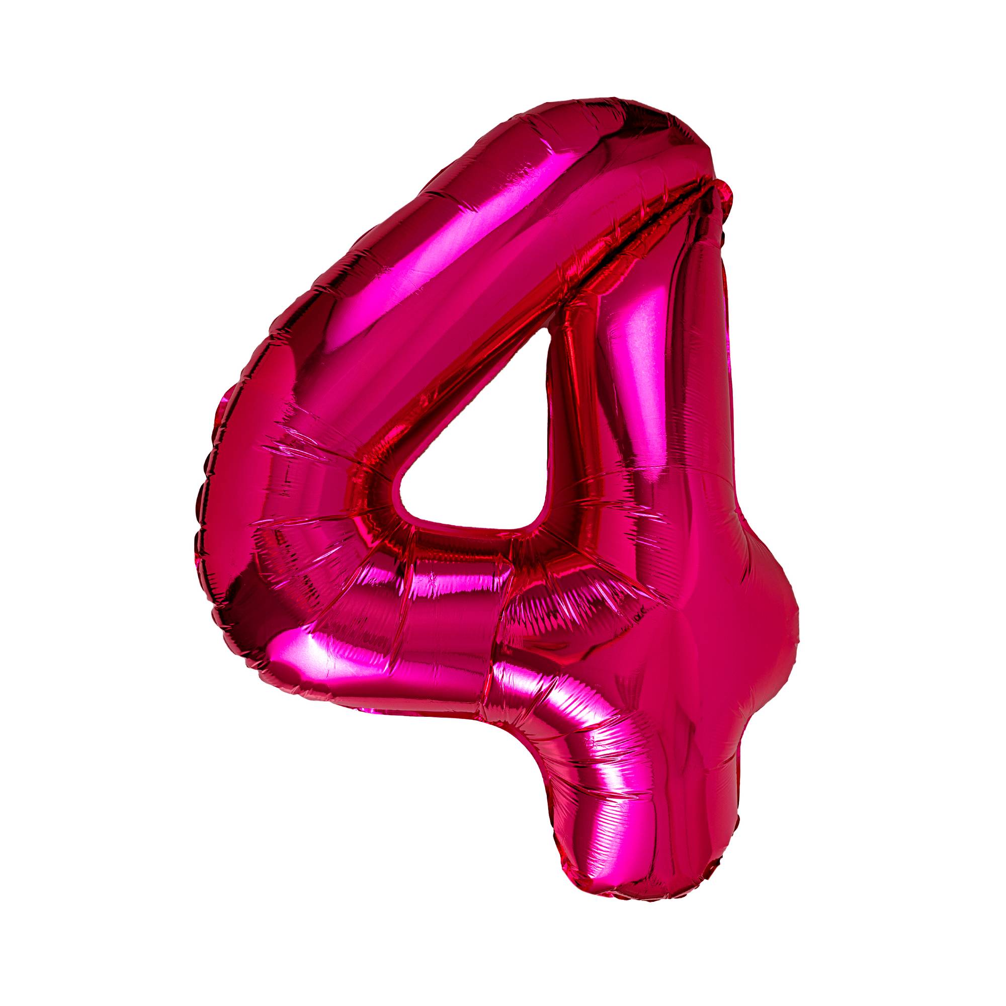 Extra Large Pink Foil Number 4 Balloon | Hobbycraft