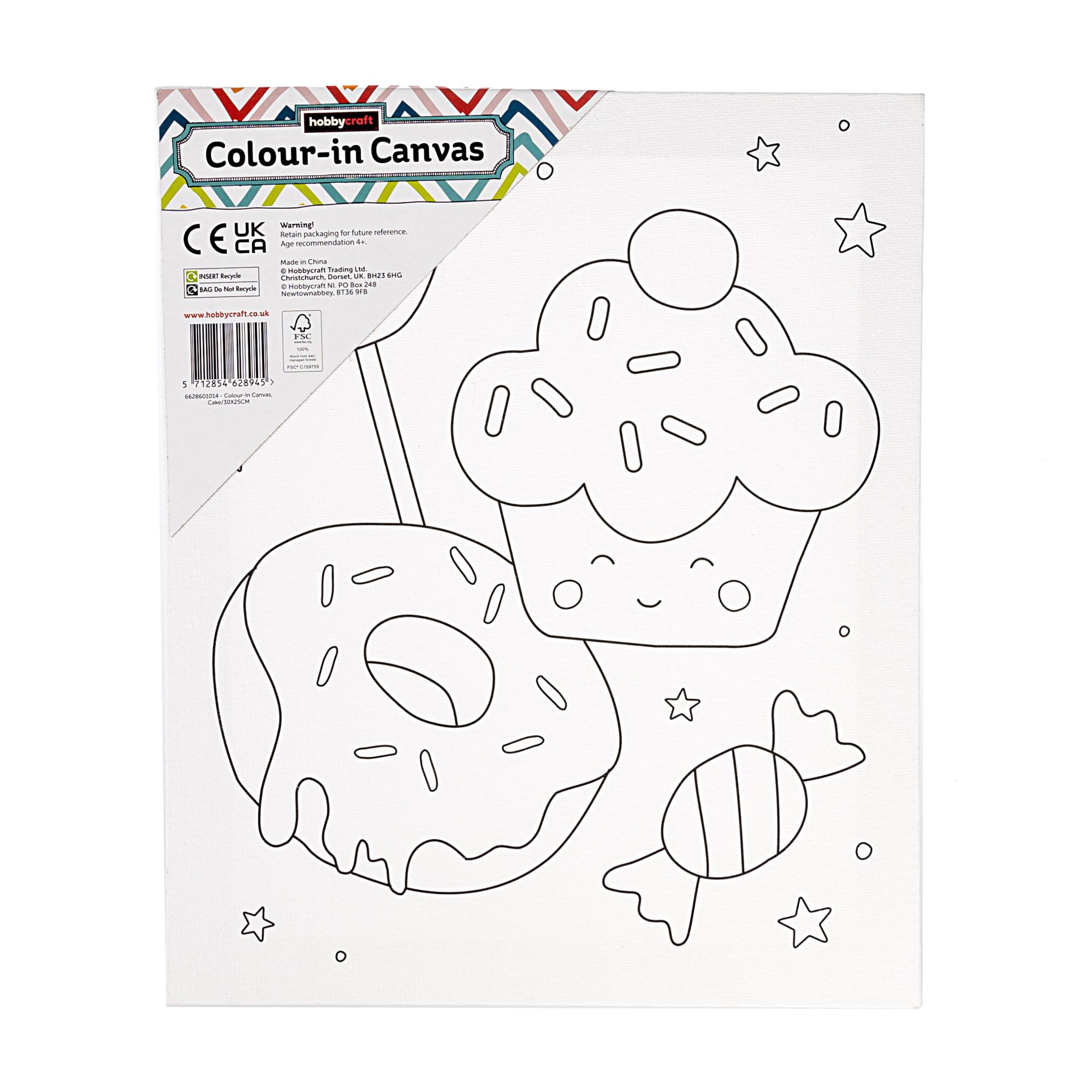 Cake Colour-in Canvas | Hobbycraft
