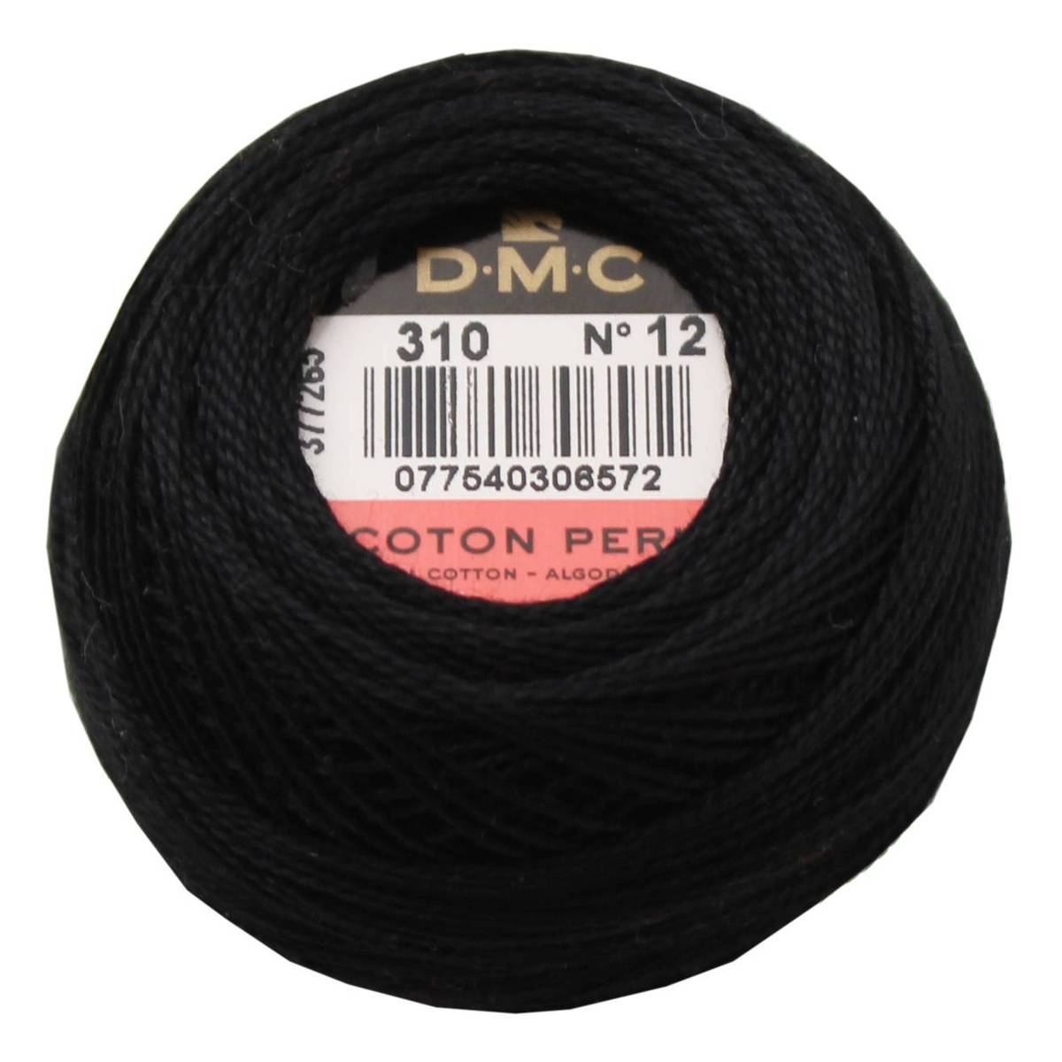 DMC Black Pearl Cotton Thread on a Ball 120m (310) | Hobbycraft
