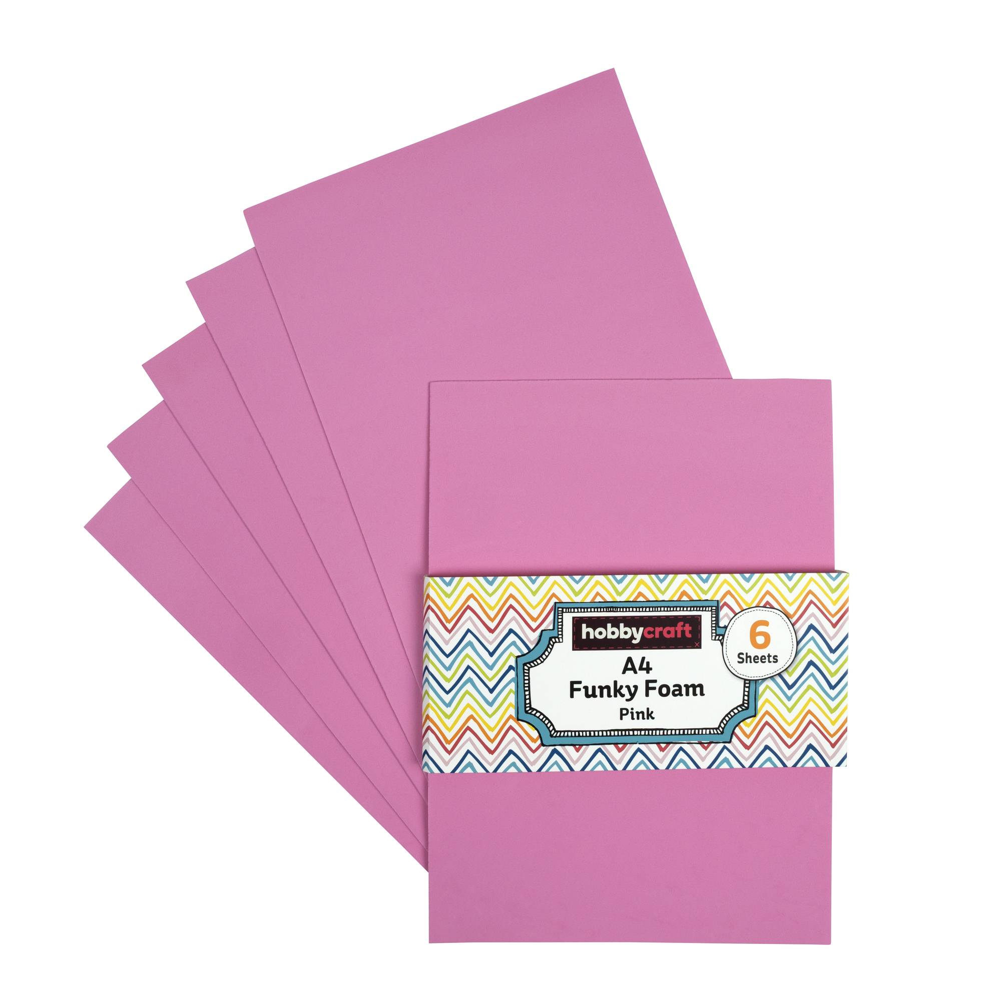 Pink EVA Foam Sheets A4 6 Pack | Hobbycraft