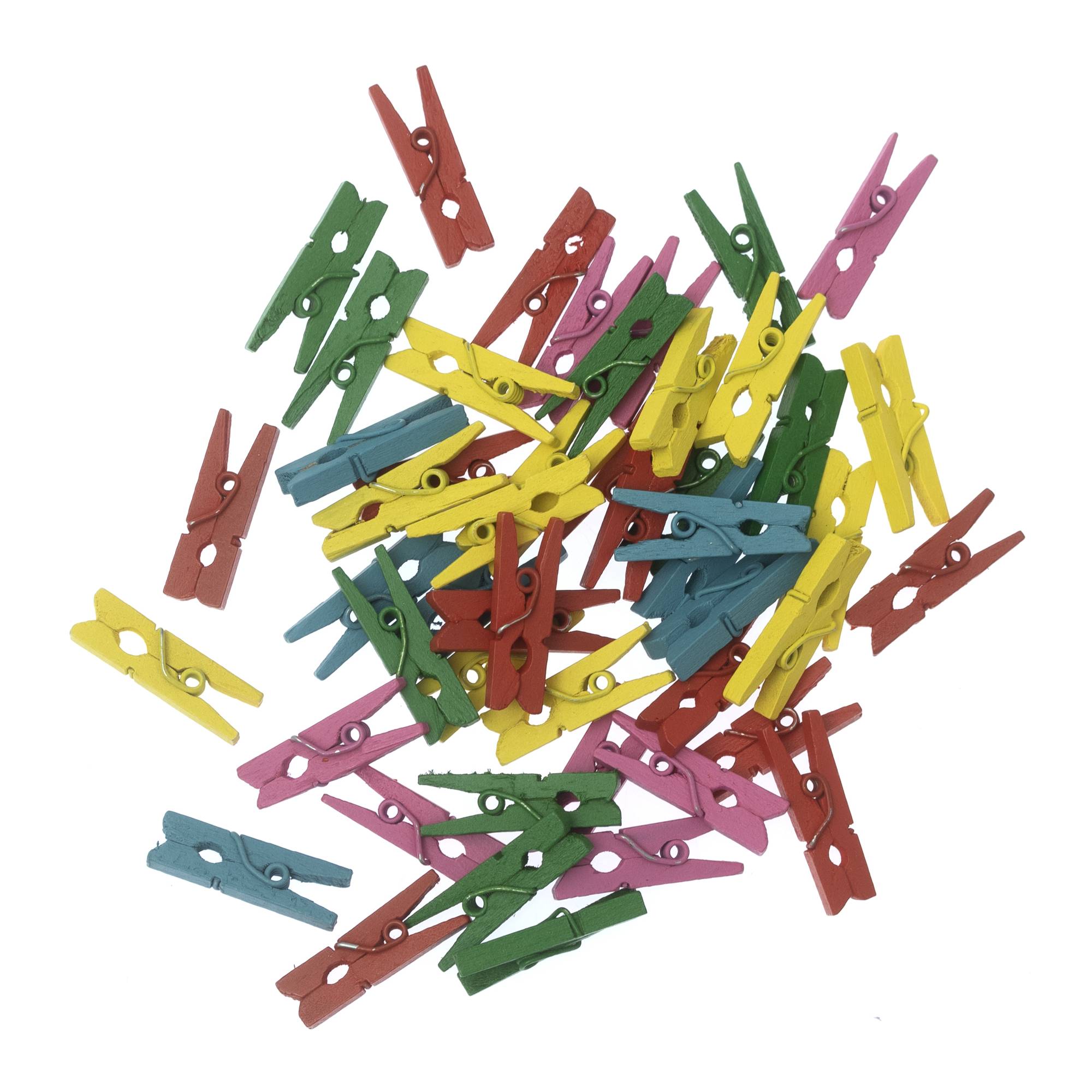 Mini Bright Wooden Pegs 50 Pack | Hobbycraft