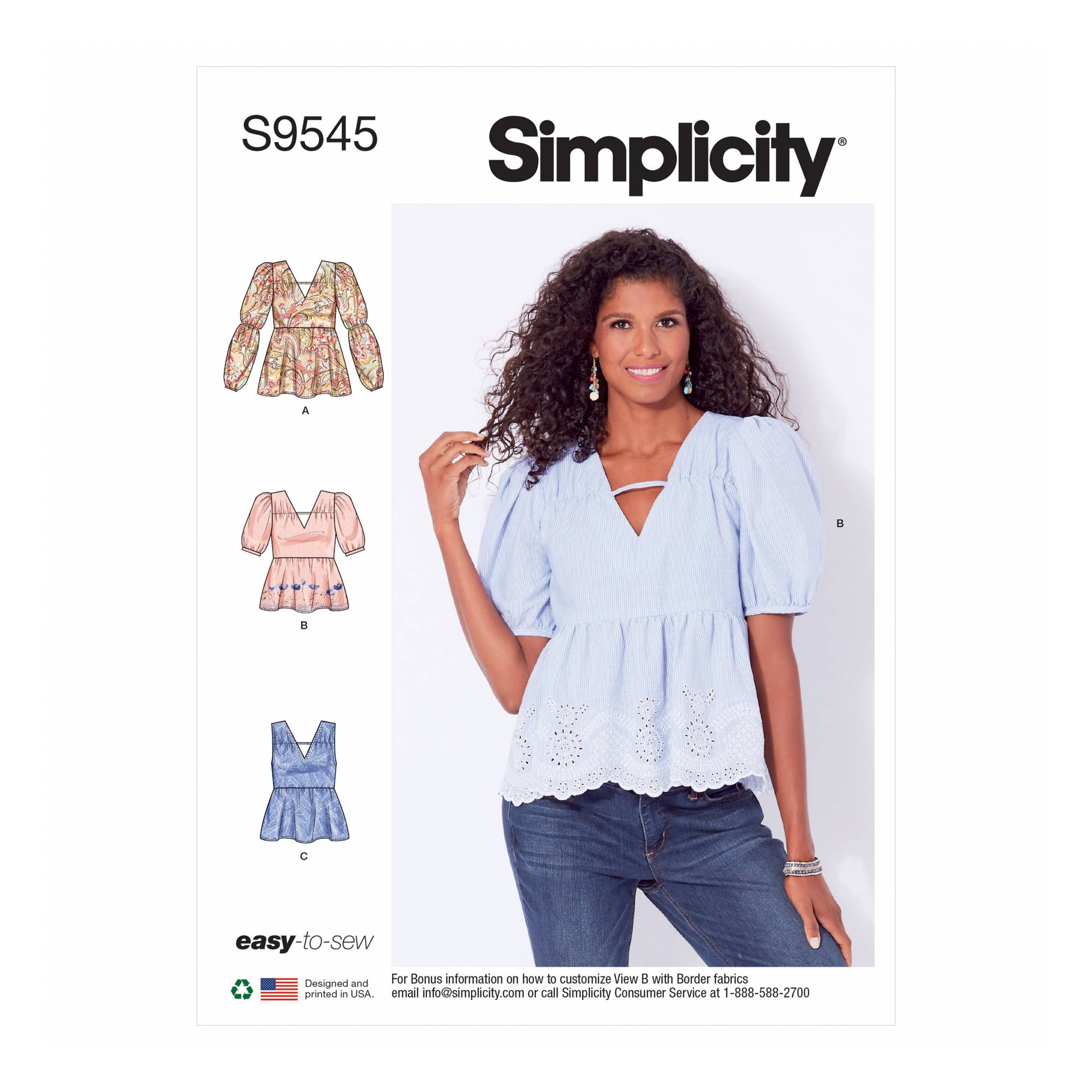 Simplicity Women’s Top Sewing Pattern S9545 (10-22) | Hobbycraft