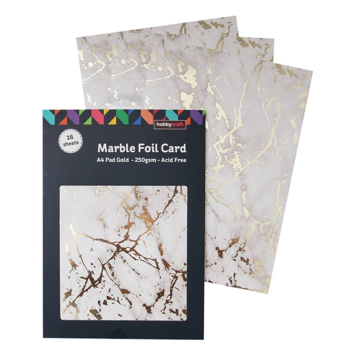 Gold Marble Foil Card A4 16 Sheets | Hobbycraft