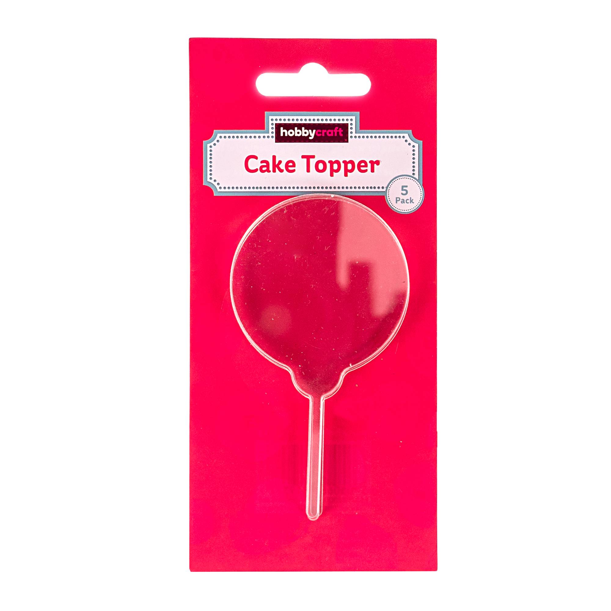 Clear Round Acrylic Cake Toppers 5cm x 9cm 5 Pack | Hobbycraft