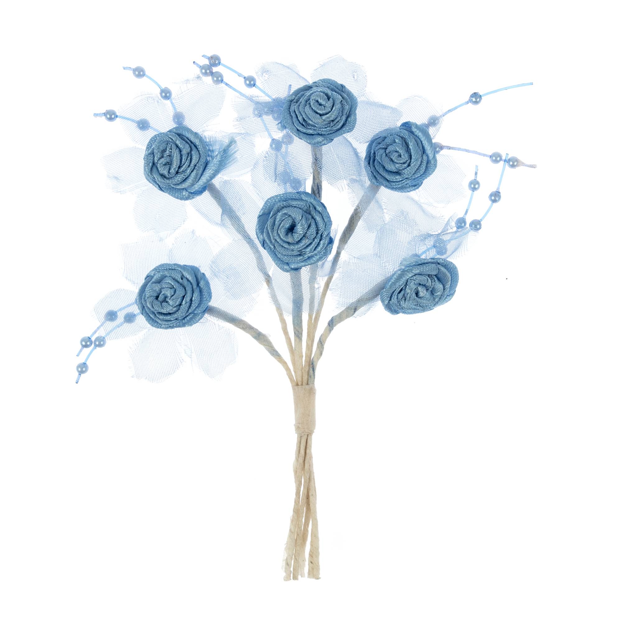 Blue Pearl Rose Wired Floral Picks 6 Pieces | Hobbycraft