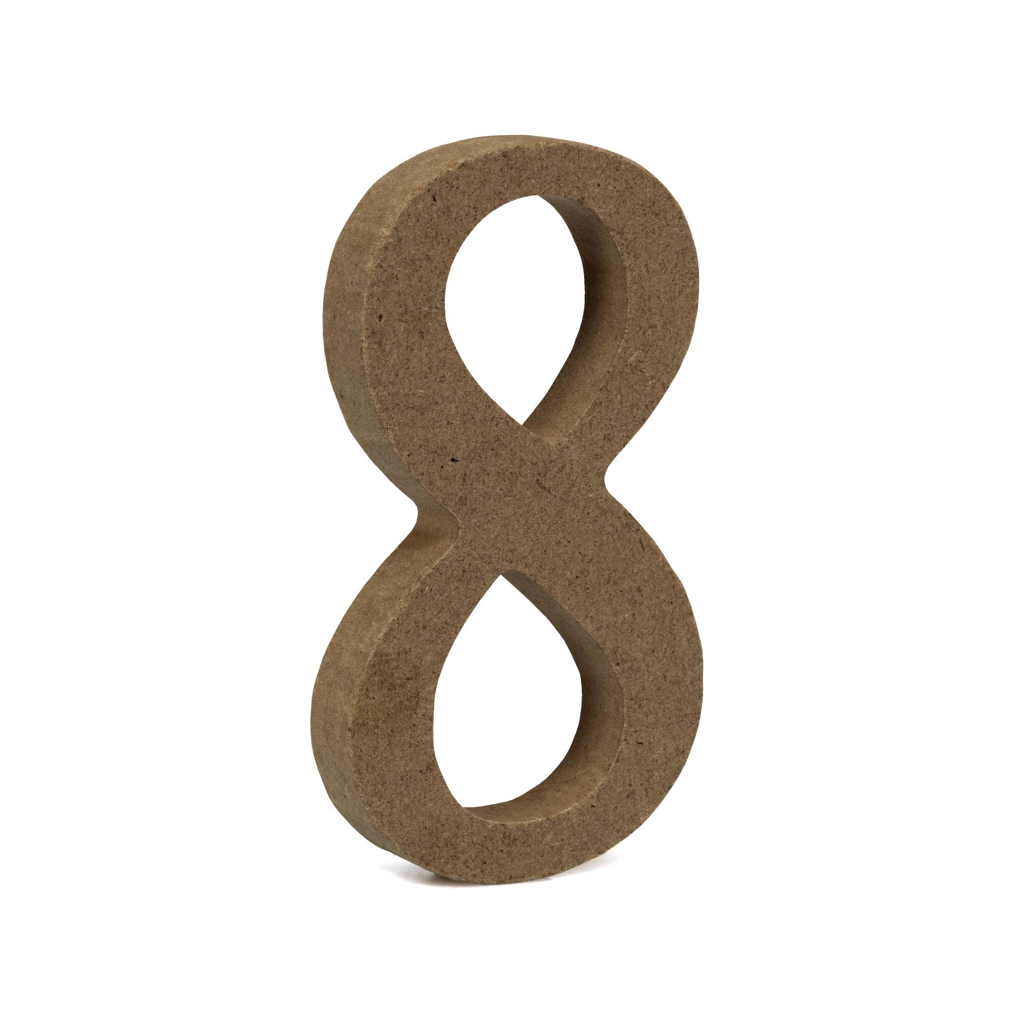 Mini MDF Wooden Number 8 8cm | Hobbycraft