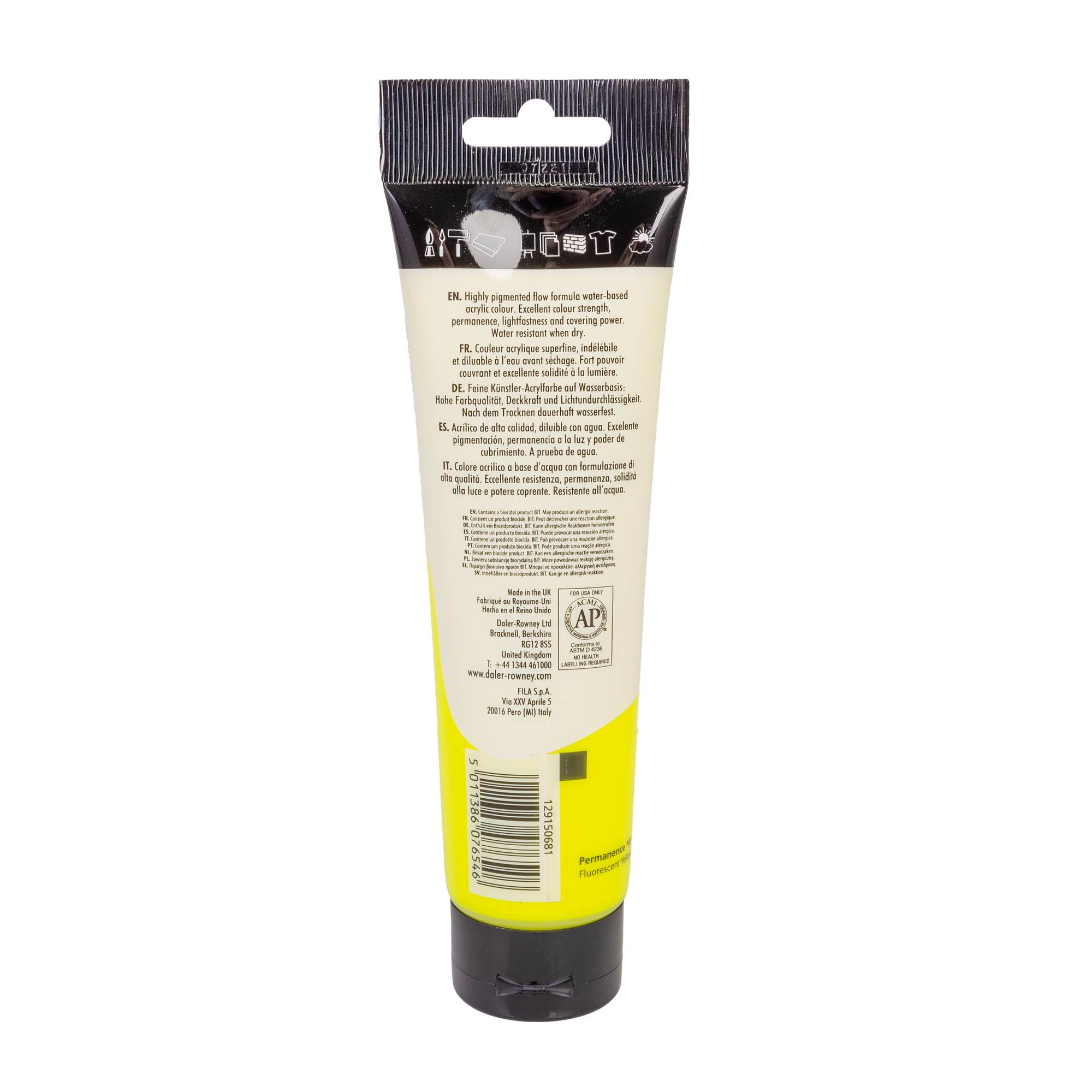 Daler Rowney System 3 Fluorescent Yellow Acrylic Paint 150ml | Hobbycraft