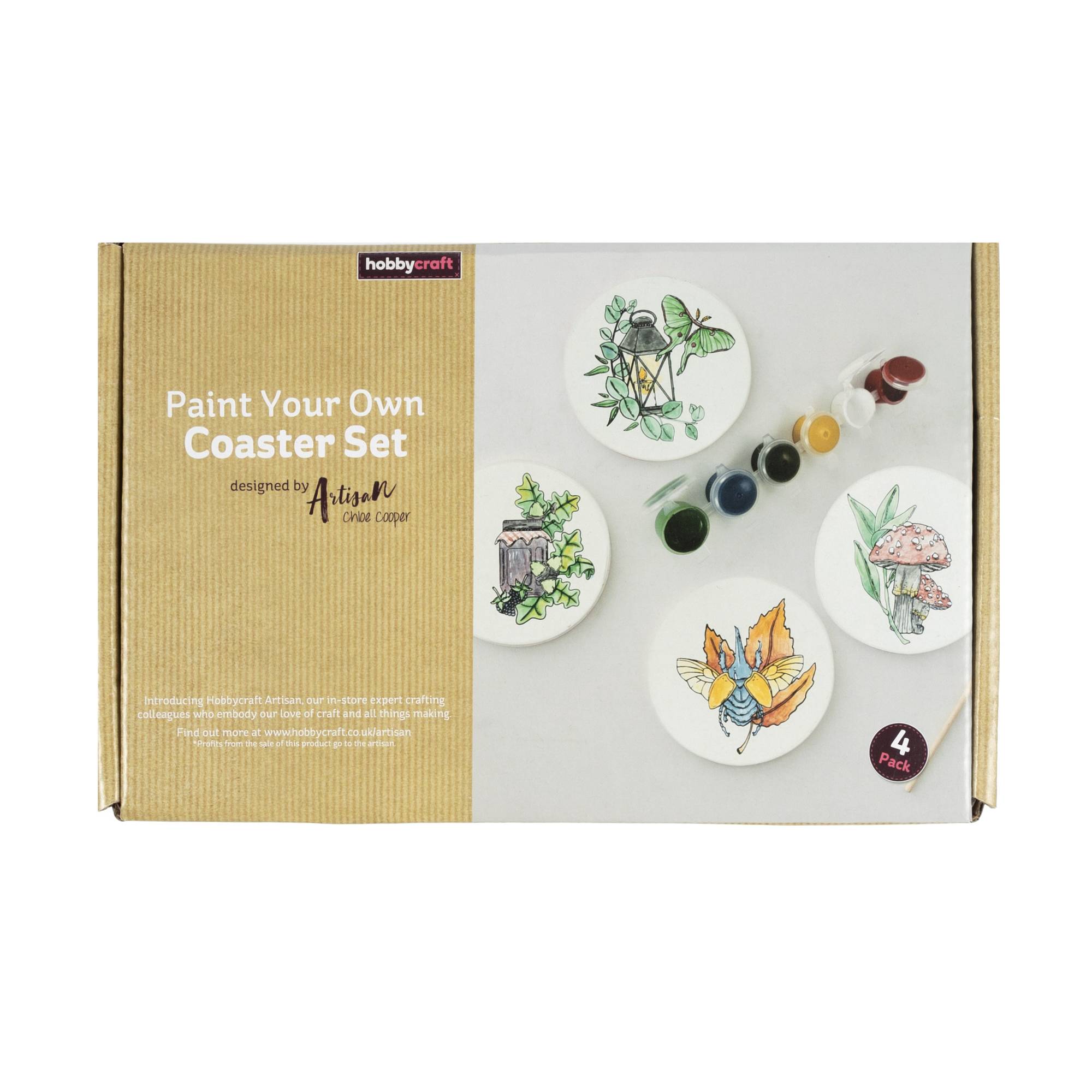 Artisan Paint Your Own Coaster Set 4 Pack | Hobbycraft