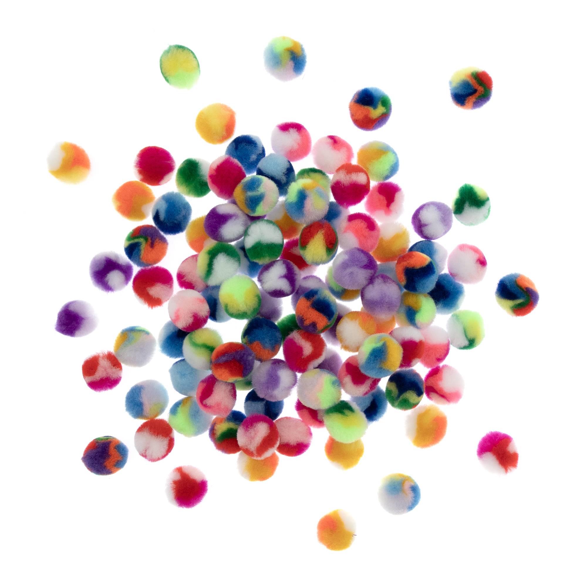 Rainbow Pom Poms 2cm 100 Pack | Hobbycraft