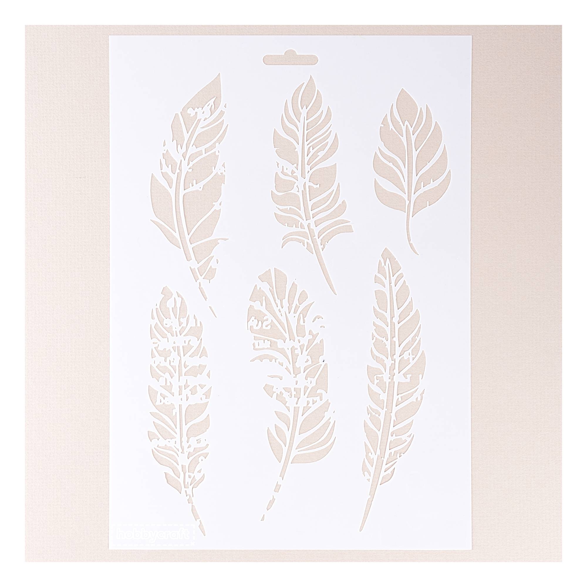 Feathers Stencil 21cm x 29cm | Hobbycraft