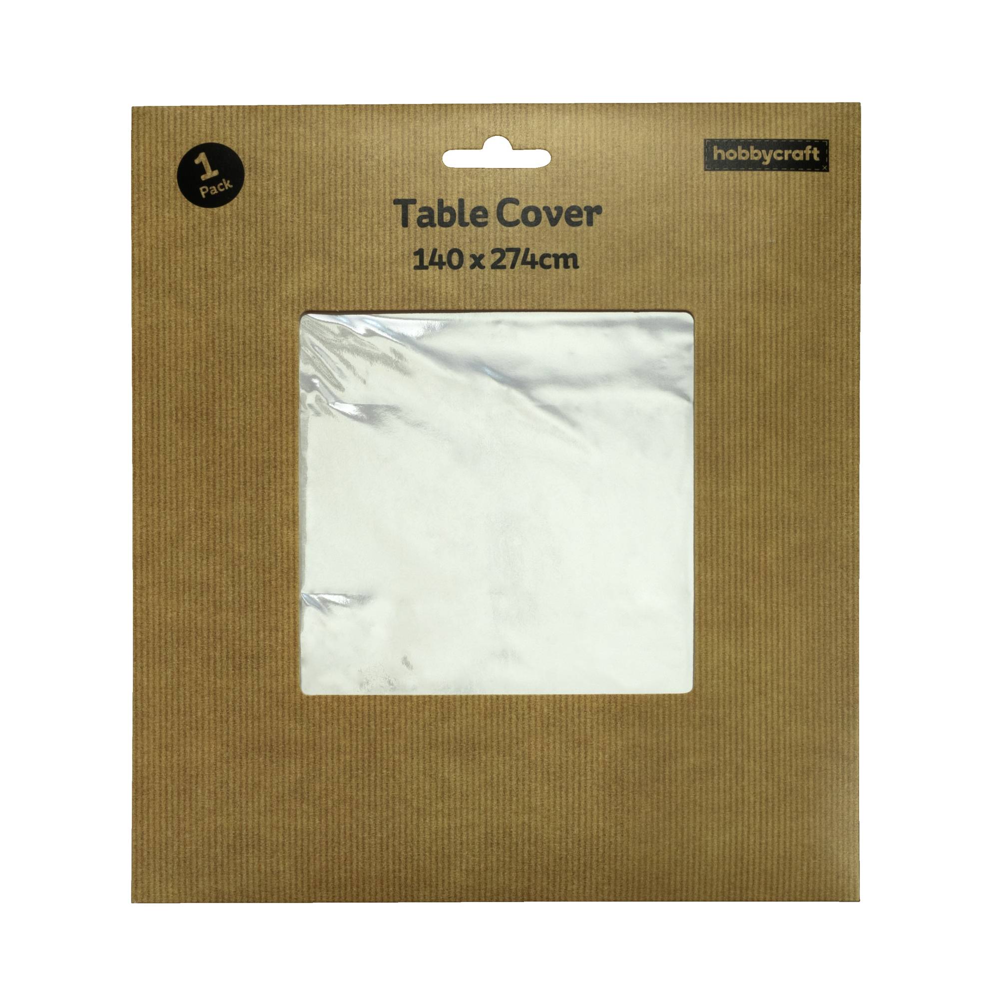 Silver Foil Table Cover 1.4m x 2.7m | Hobbycraft