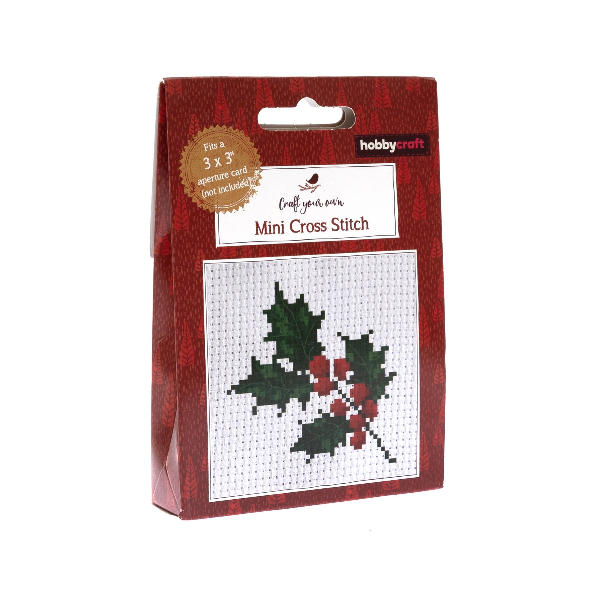 Holly Mini Cross Stitch Kit | Hobbycraft