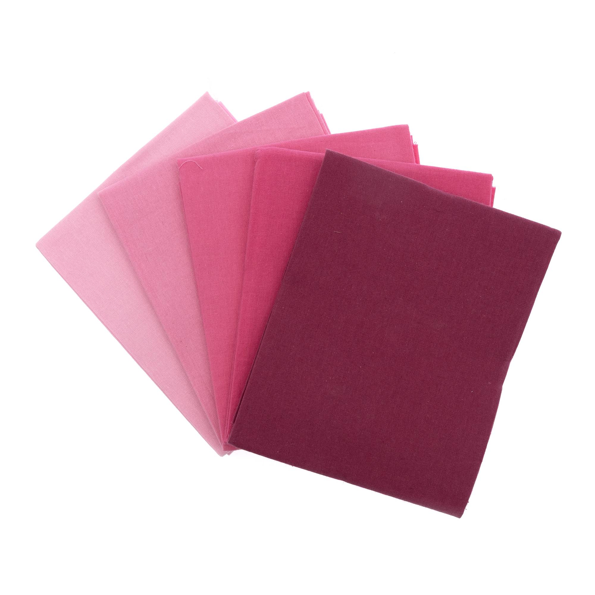 Solid Pink Cotton Fat Quarters 5 Pack | Hobbycraft