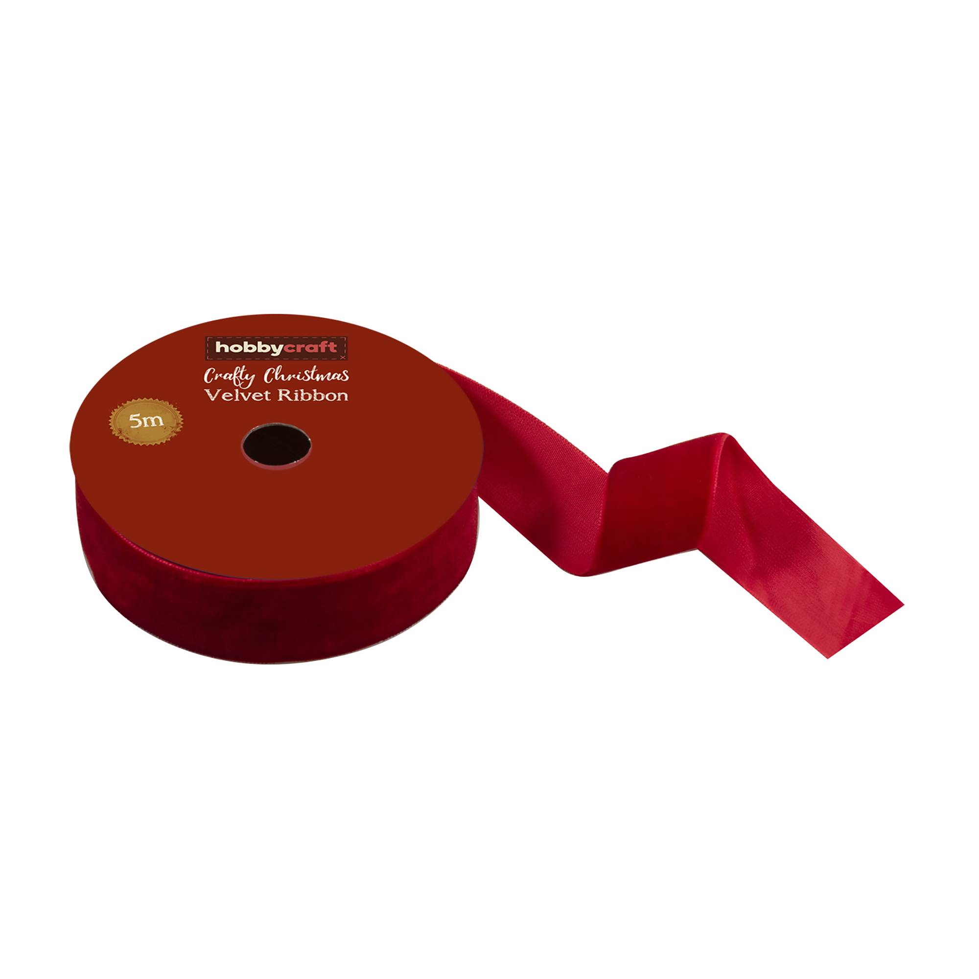 Red Velvet Ribbon 25mm x 5m | Hobbycraft