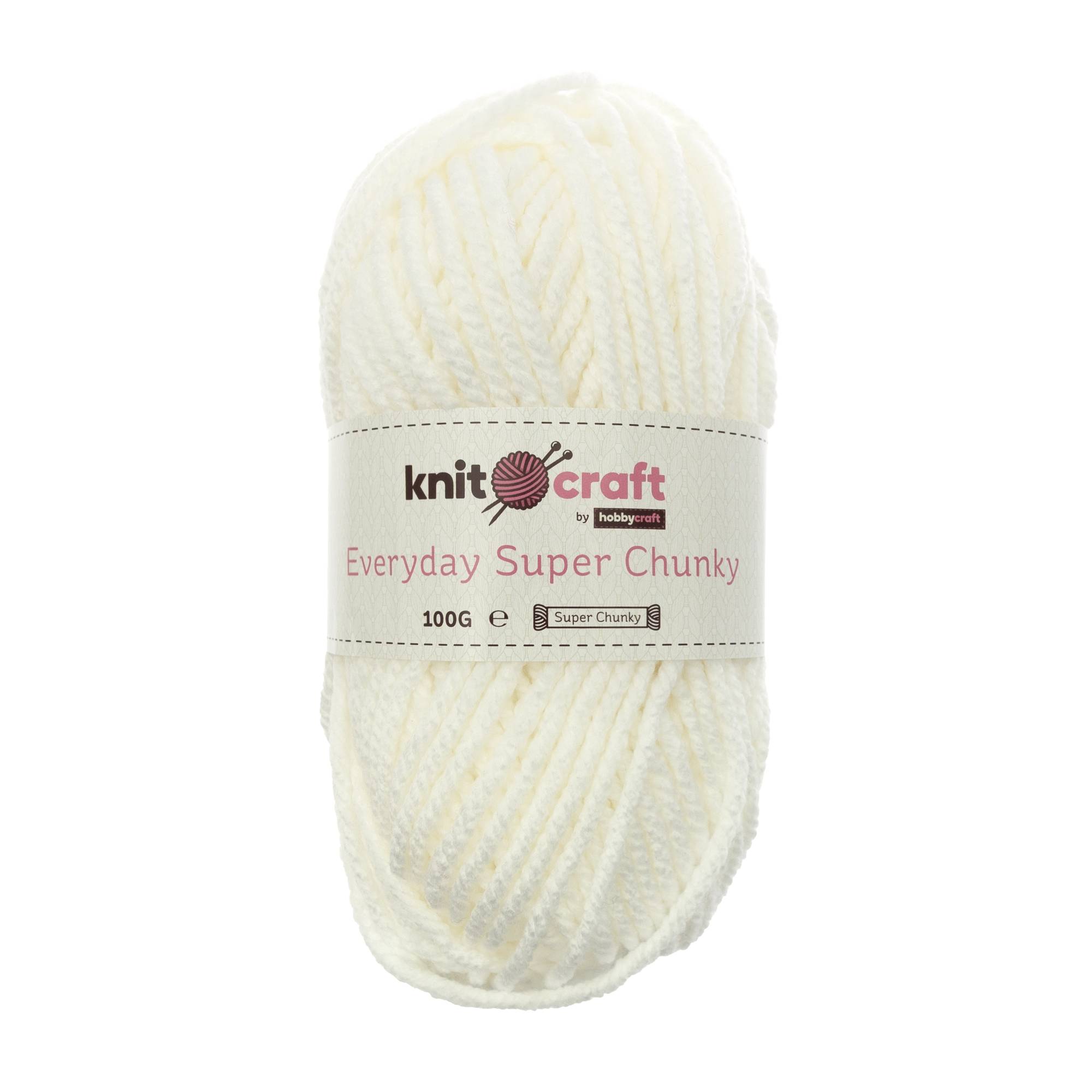 Knitcraft White Everyday Super Chunky Yarn 100g | Hobbycraft