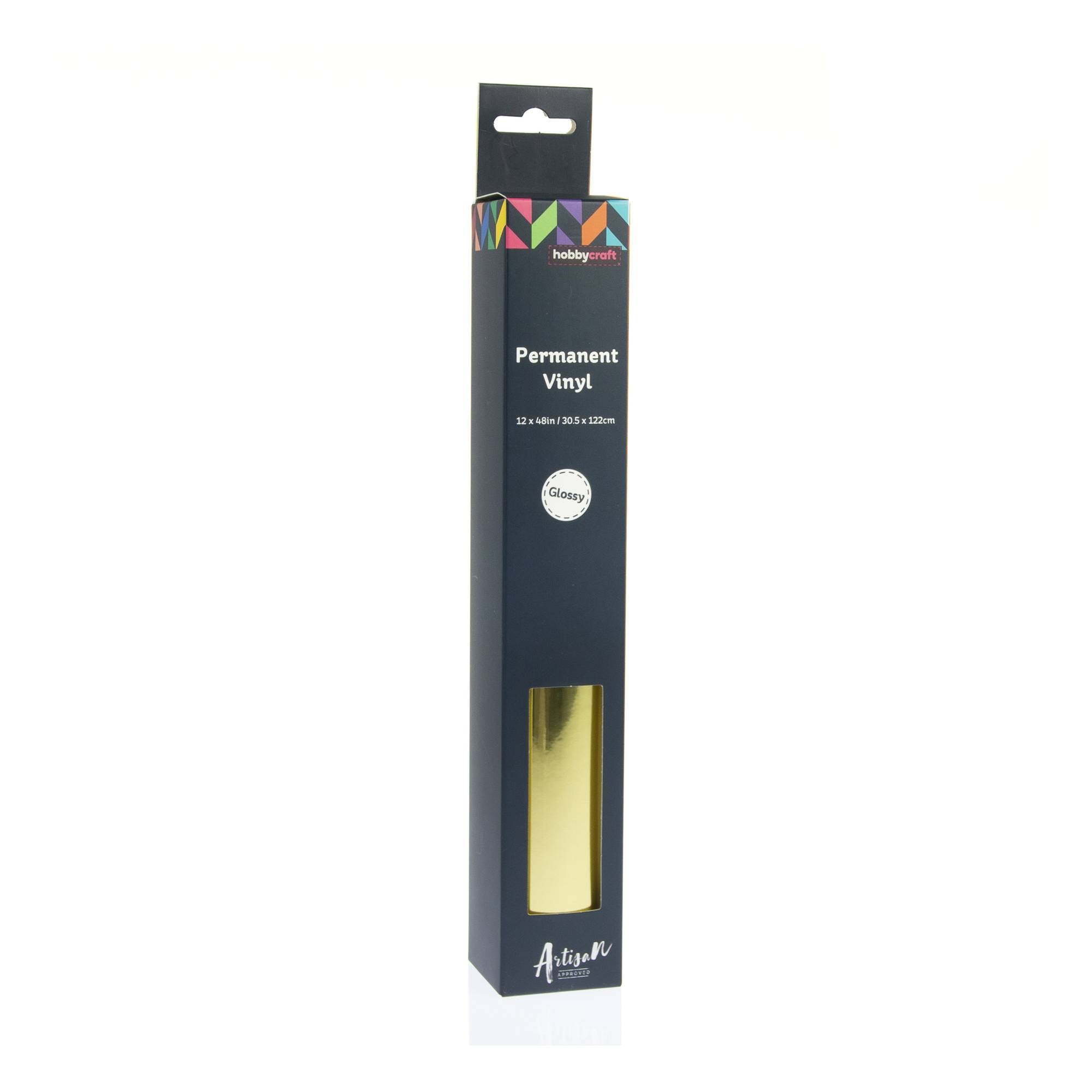 Metallic Gold Glossy Permanent Vinyl 12 x 48 Inches | Hobbycraft