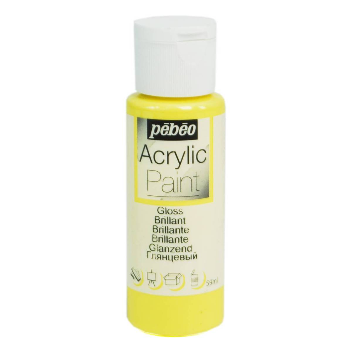 Pebeo Bright Yellow Gloss Acrylic Craft Paint 59ml | Hobbycraft