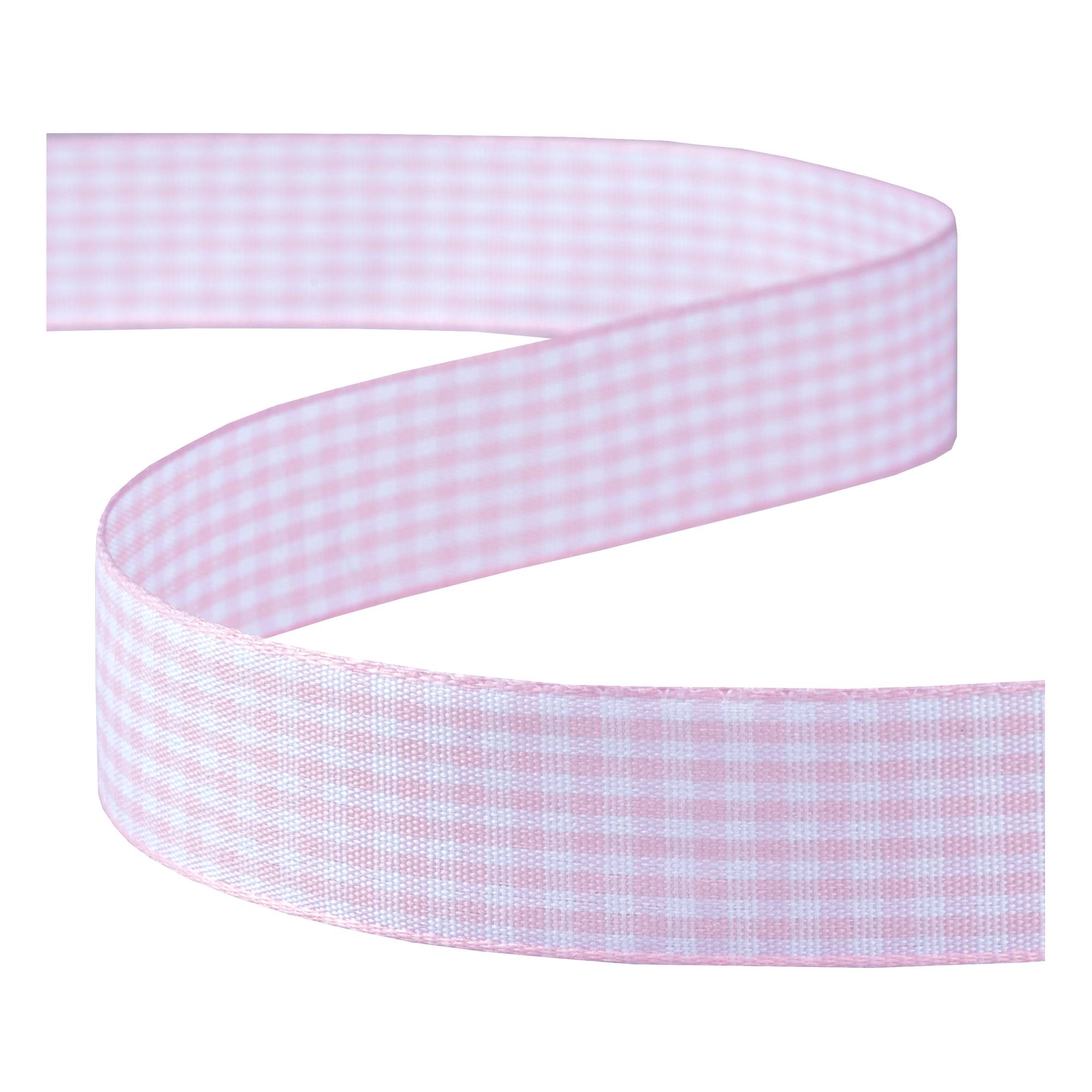 Light Pink Gingham Ribbon 20mm x 4m | Hobbycraft