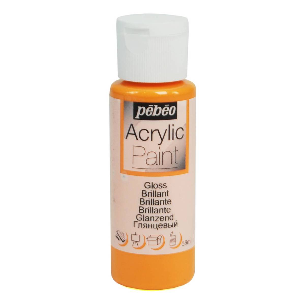 Pebeo Orange Gloss Acrylic Craft Paint 59ml | Hobbycraft
