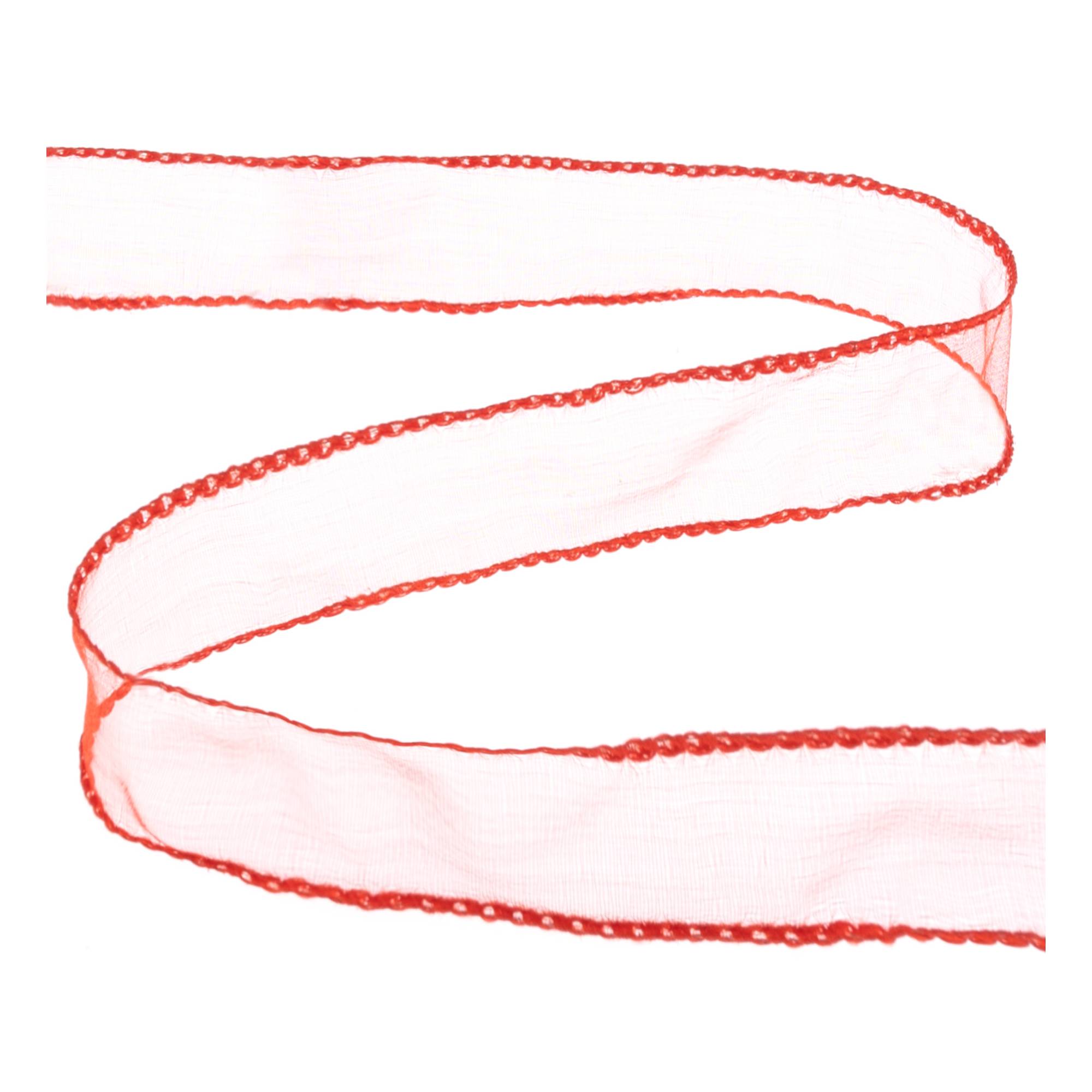 Orange Red Wire Edge Organza Ribbon 25mm x 3m | Hobbycraft