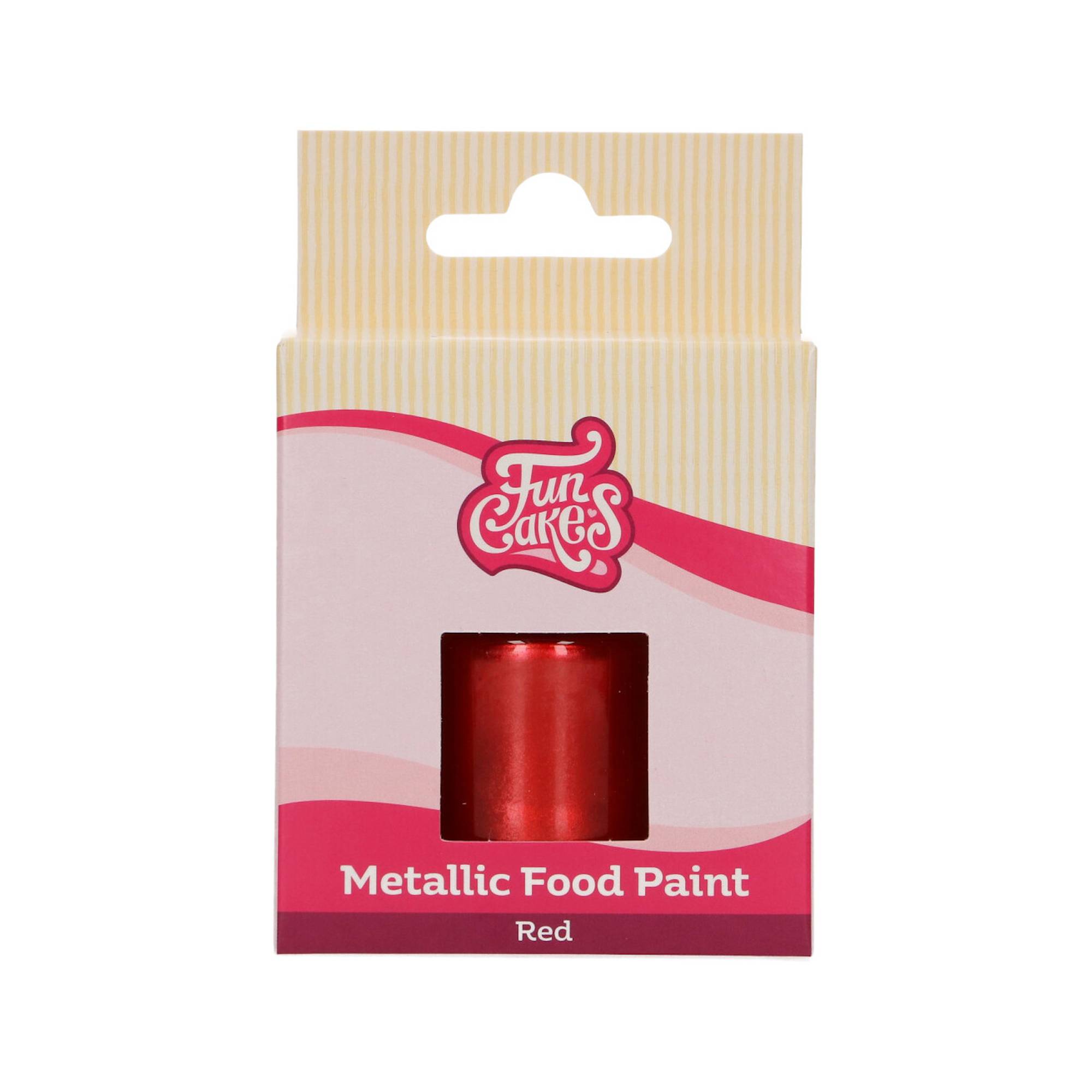 FunCakes Red Metallic Food Paint 30ml | Hobbycraft