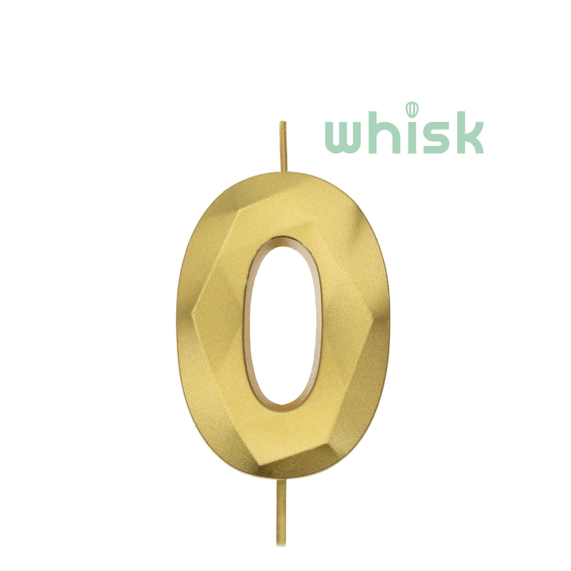 Whisk Gold Faceted Number 0 Candle | Hobbycraft