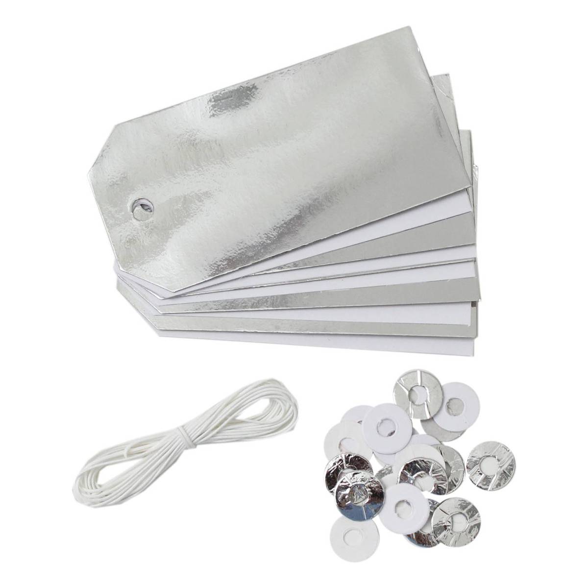 Silver and White Traditional Tags 11cm 10 Pack | Hobbycraft