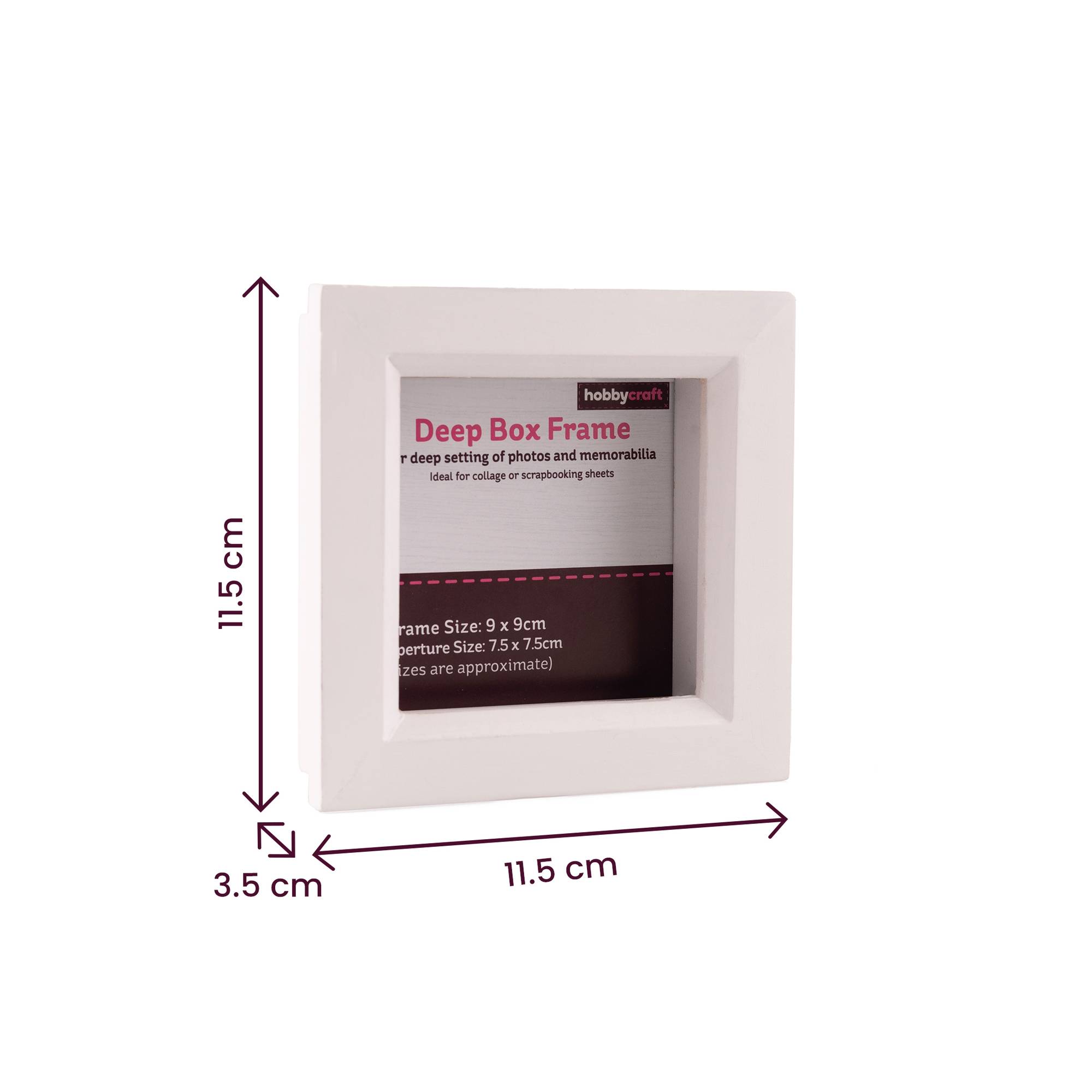 White Deep Box Frame 7.5cm x 7.5cm | Hobbycraft