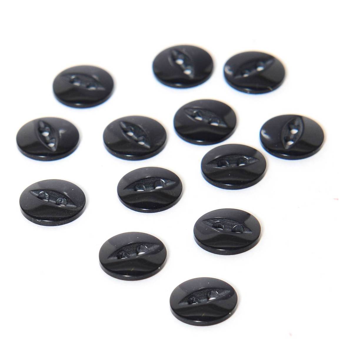 Hemline Black Basic Fish Eye Button 13 Pack | Hobbycraft